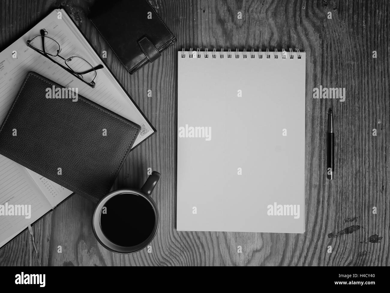 table with paper page write hand office Stock Photo - Alamy