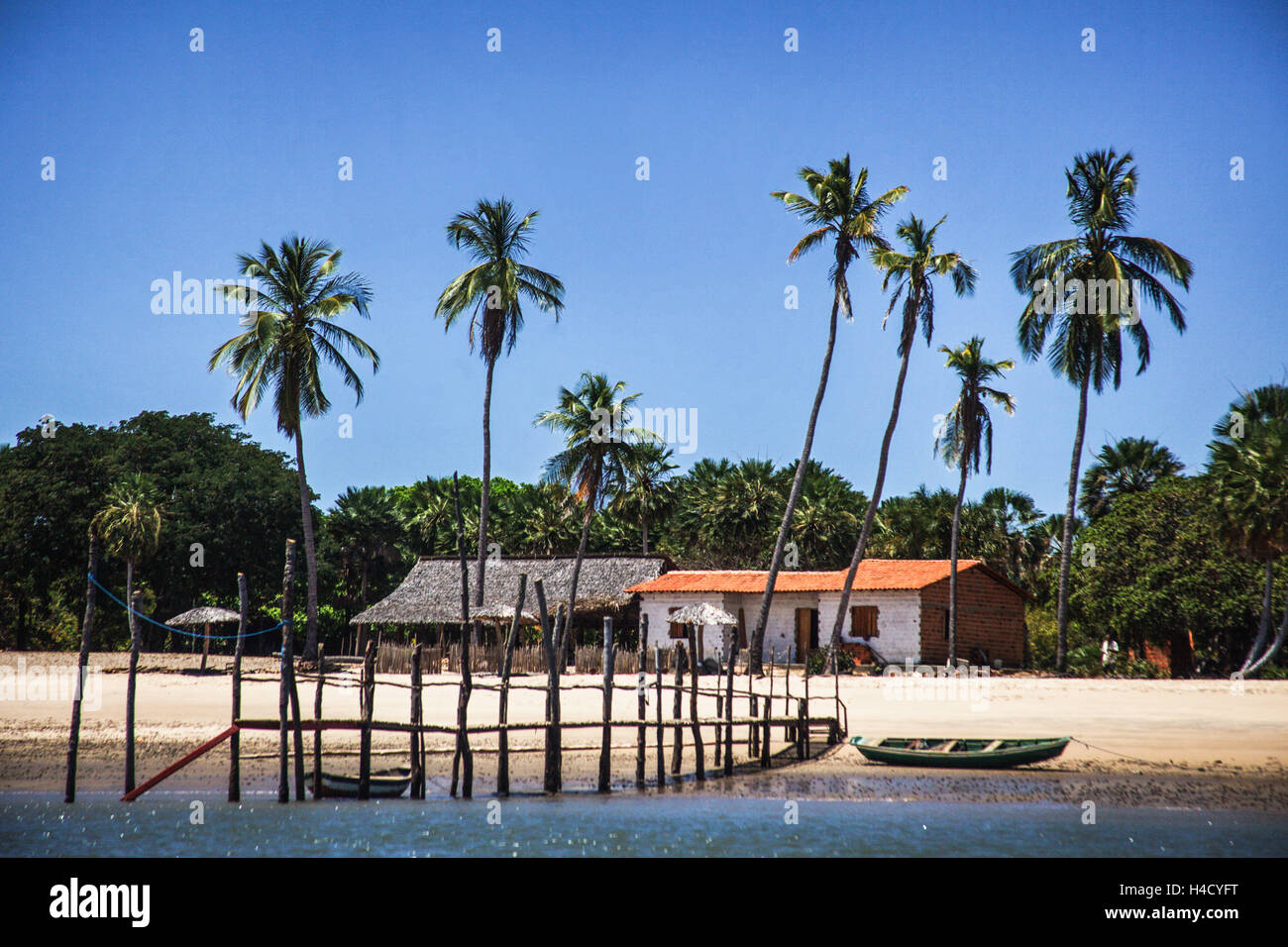 Brazil, north-east Brazil, huts on the beach Stock Photo - Alamy