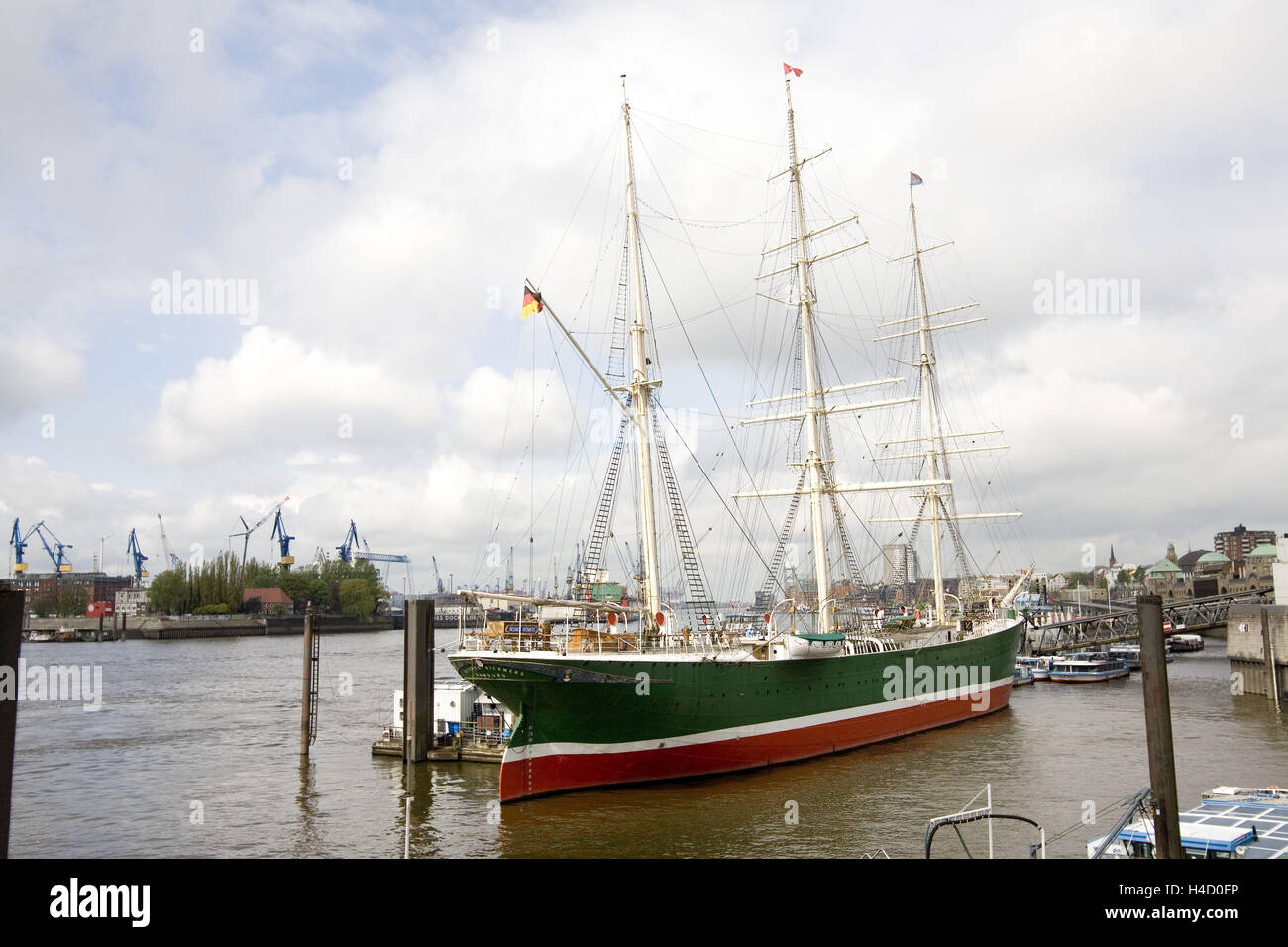 Museum ship Rickmer Rickmers in the Hamburg harbour Stock Photo - Alamy