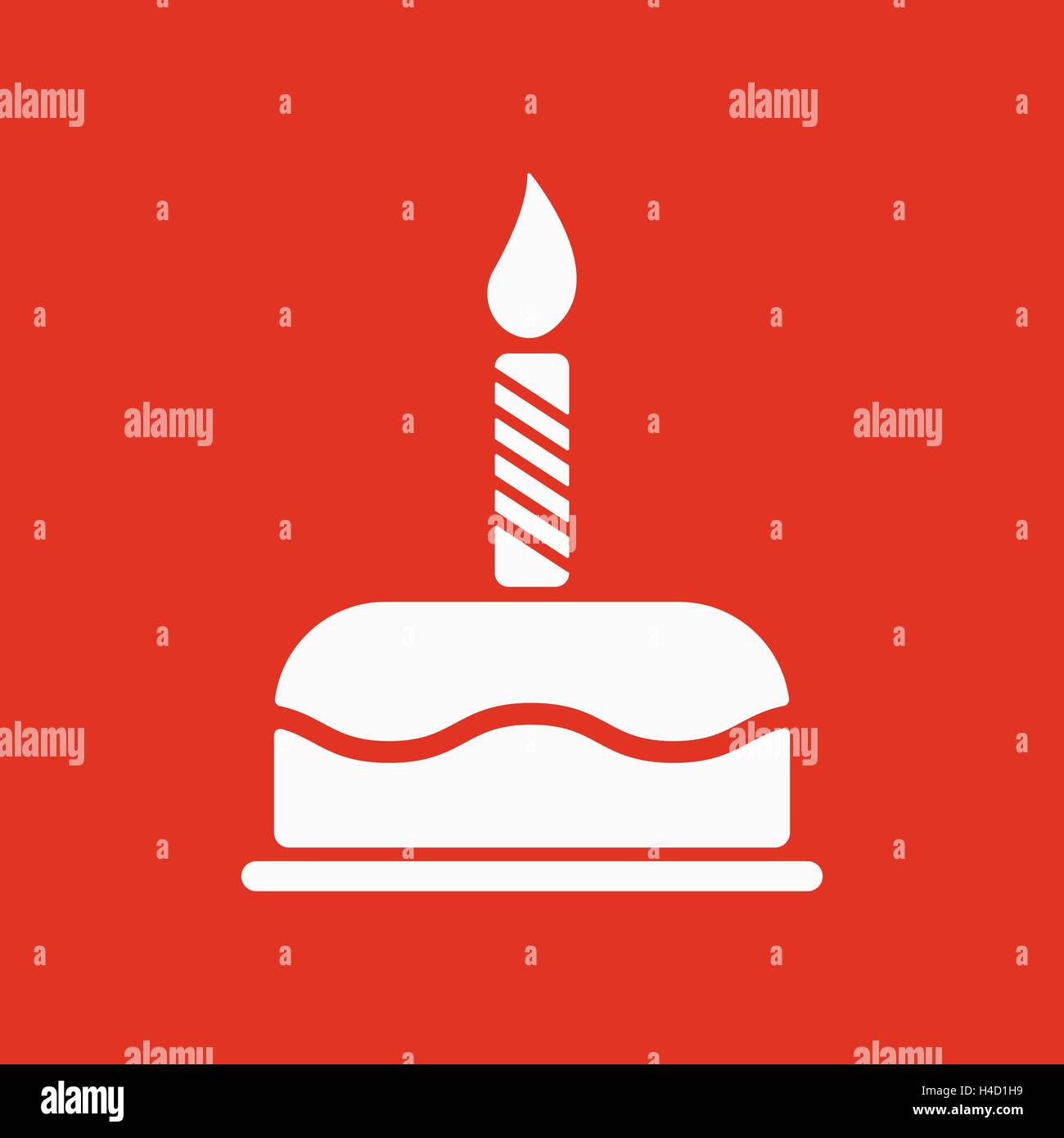 The birthday cake with candles icon. Dessert symbol. Flat Stock Vector ...