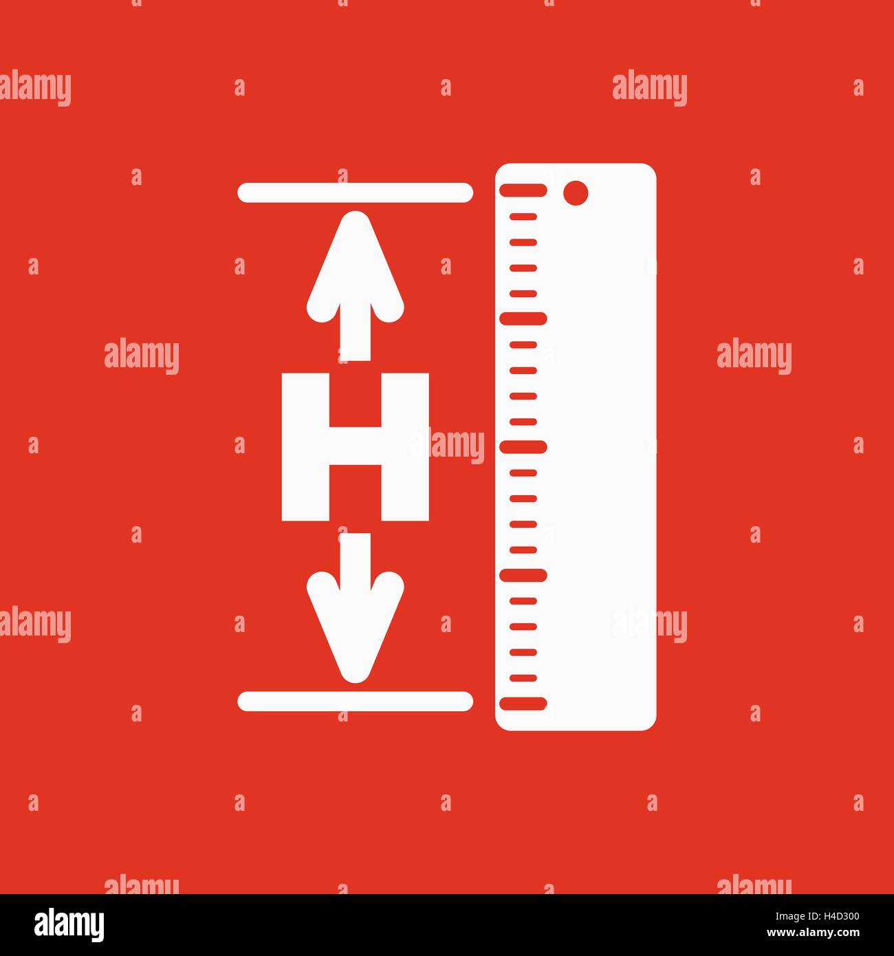 The height icon. Altitude, elevation, level, hgt symbol. Flat Stock ...