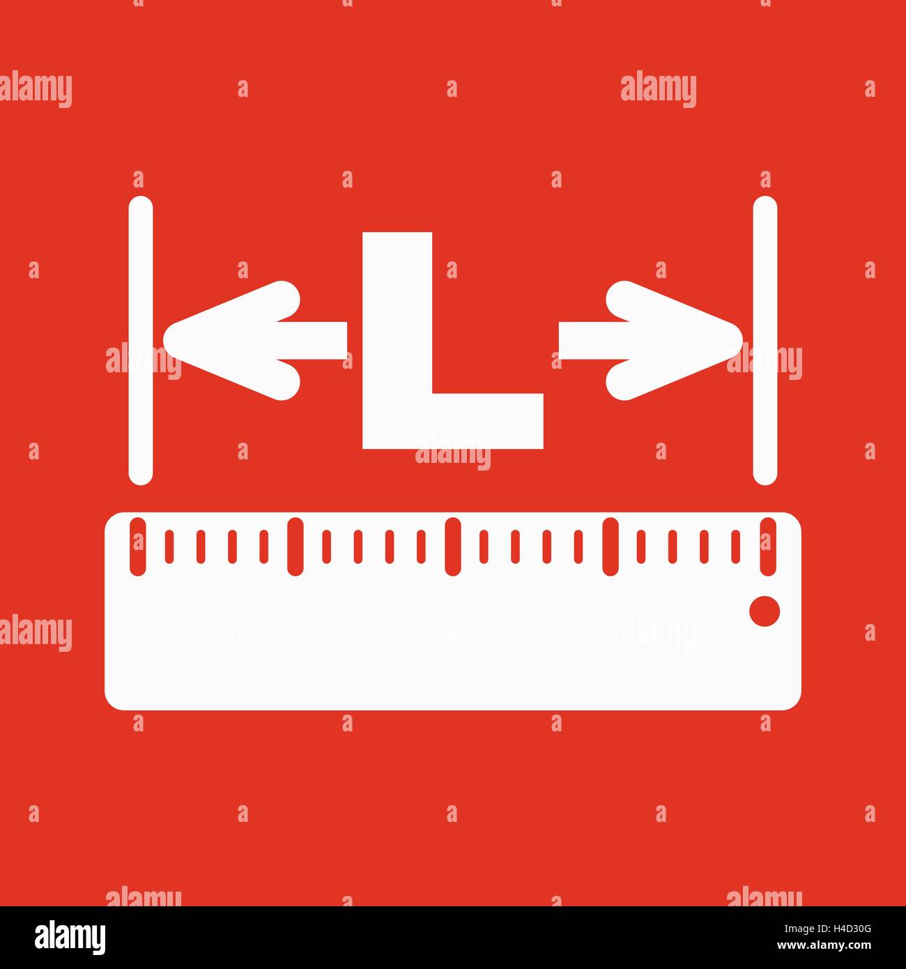 The length icon. Longitude, yardage, lgth symbol. Flat Stock Vector ...