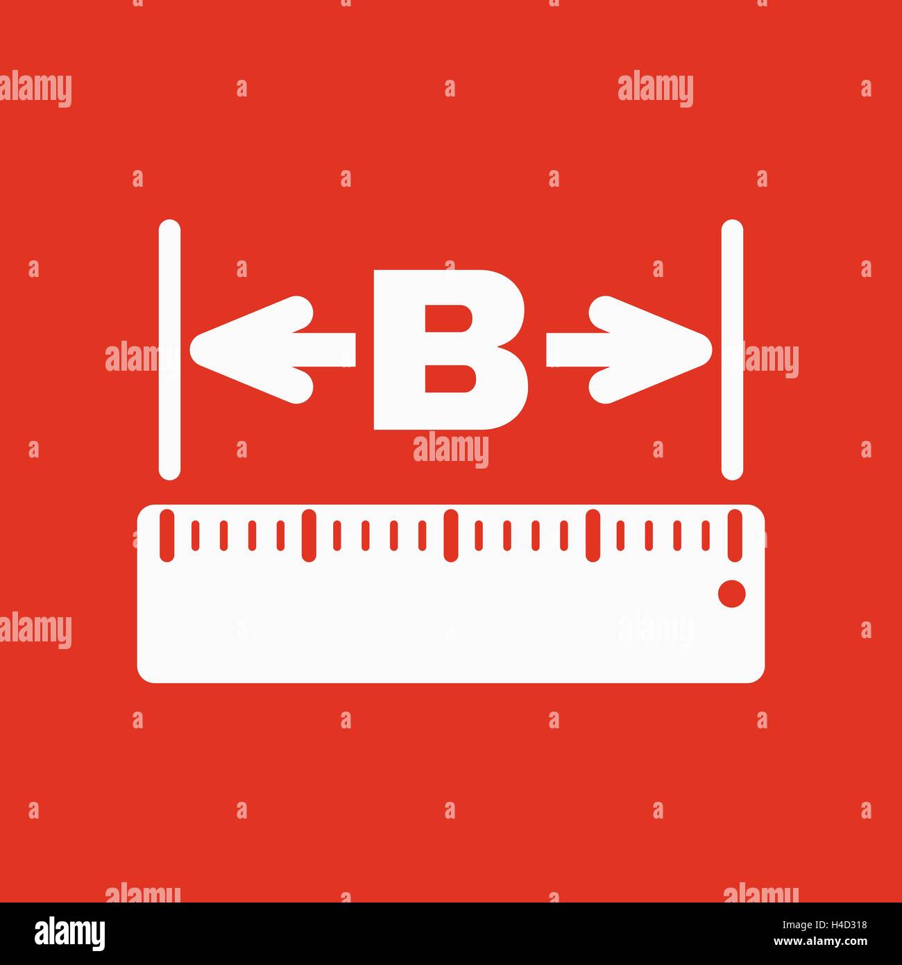 The width icon. Measurement and ruler symbol. Flat Stock Vector Image ...