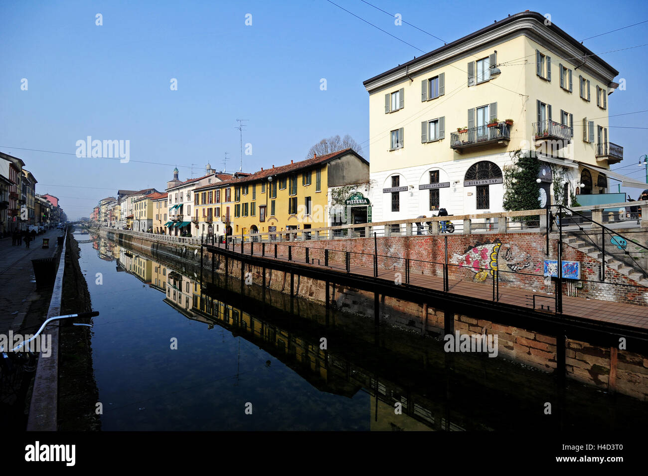 The first part of the Naviglio Grande, just south of Milan's city ...