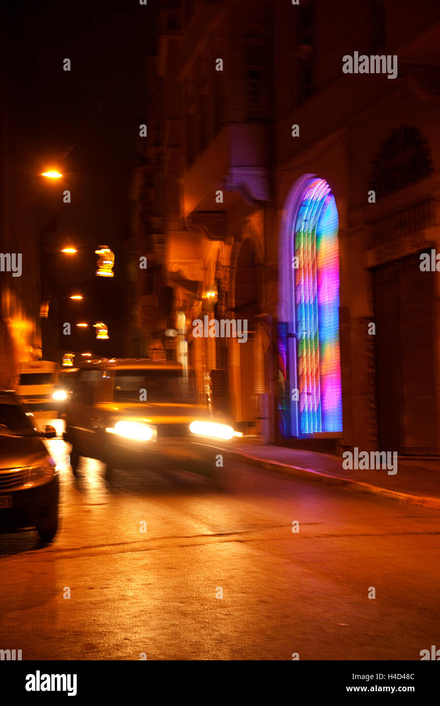 Night, street, house, car Stock Photo - Alamy
