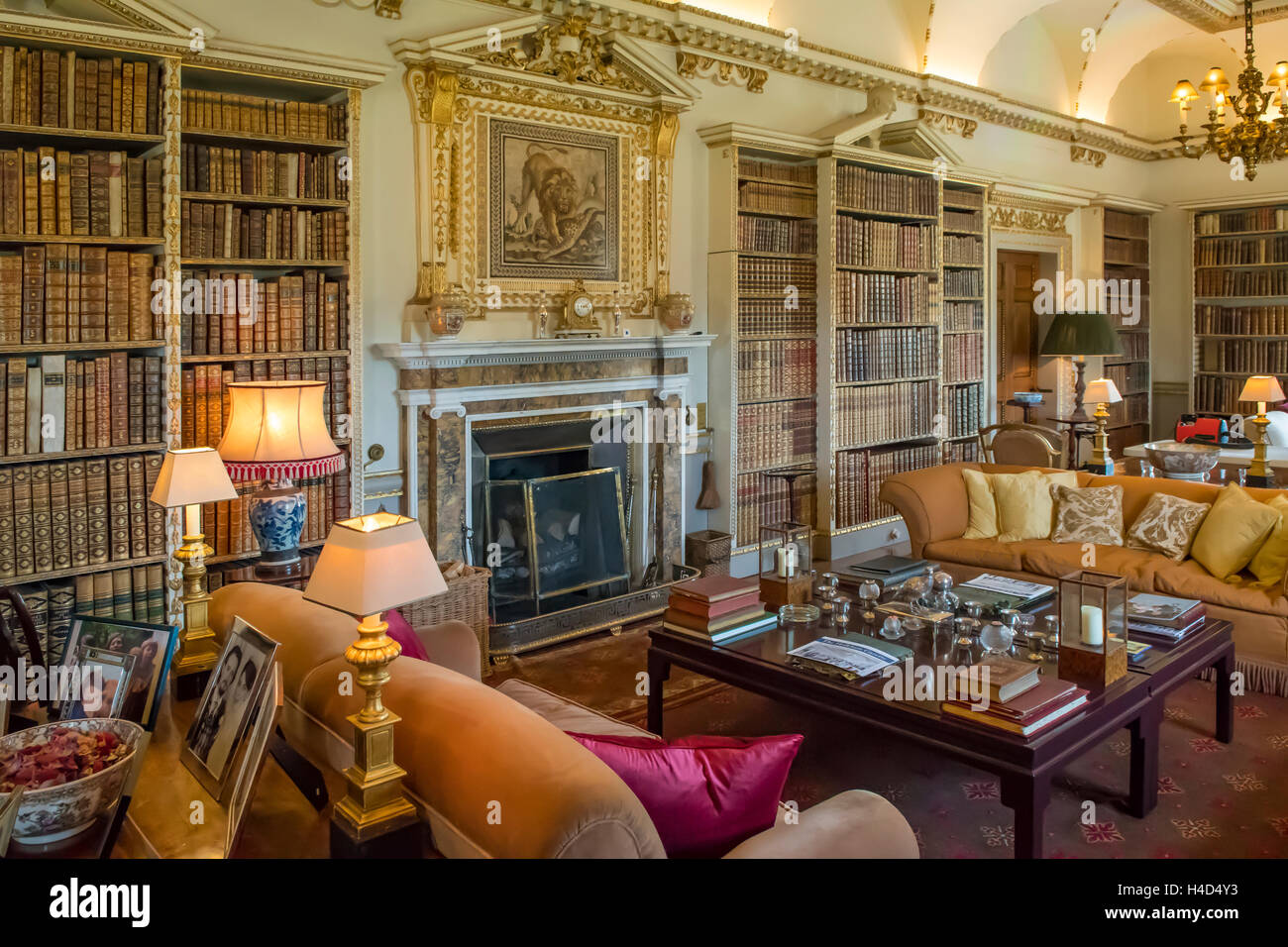 Long Library, Holkham Hall, Wells-next-the-Sea, Norfolk, England Stock ...