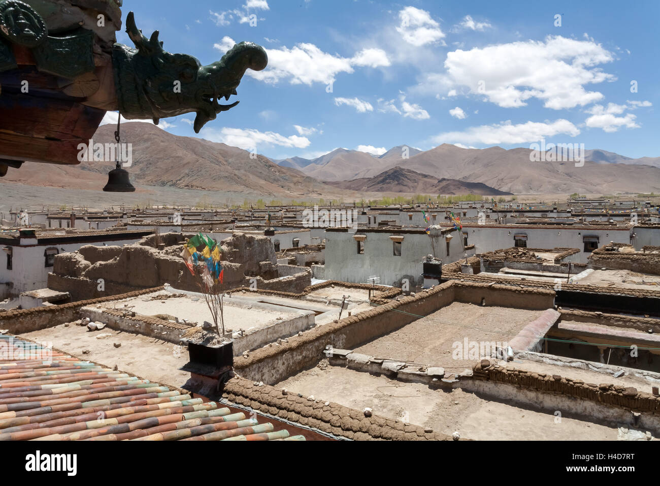 Overview from the the top of Shalu Monastery. Tibet, China Stock Photo ...