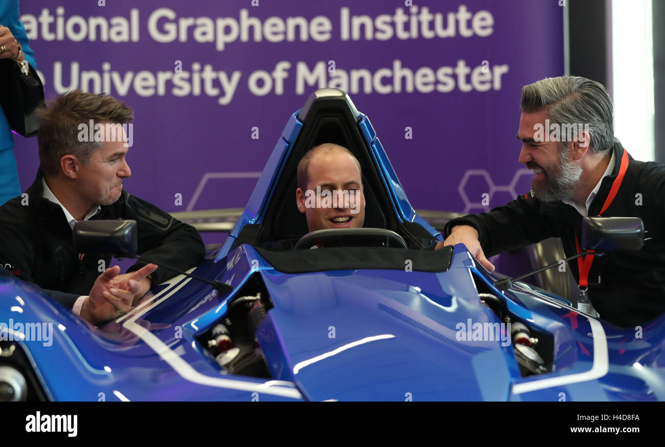 The Duke of Cambridge chats with Neil Briggs and Ian Briggs (right) co ...