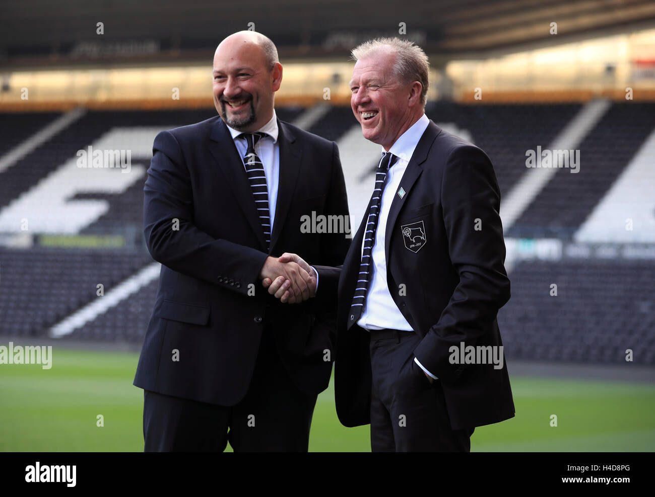 New Derby County manager Steve McClaren (right) and chief executive and ...