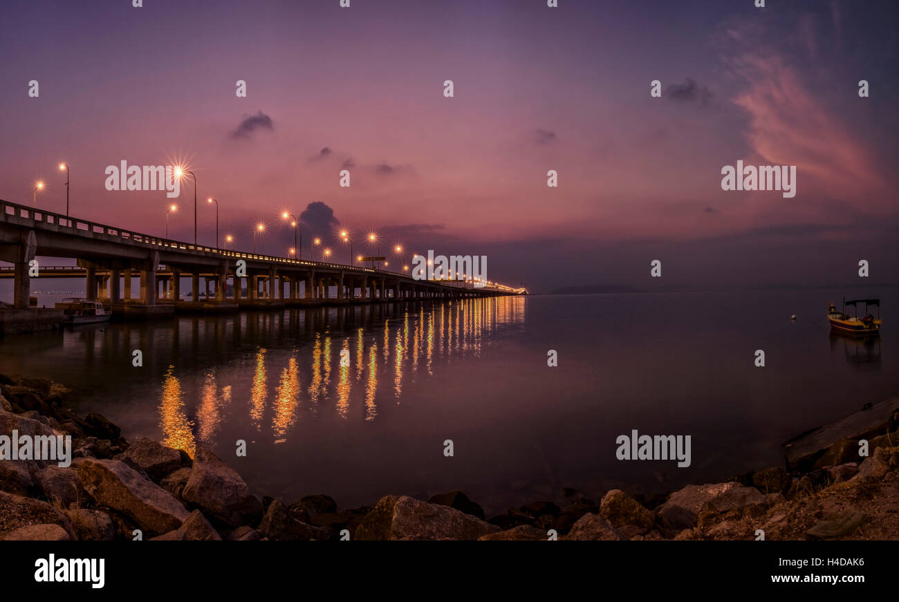 Penang Bridge with Gelugor, Penang, Malaysia, mainland, island ...