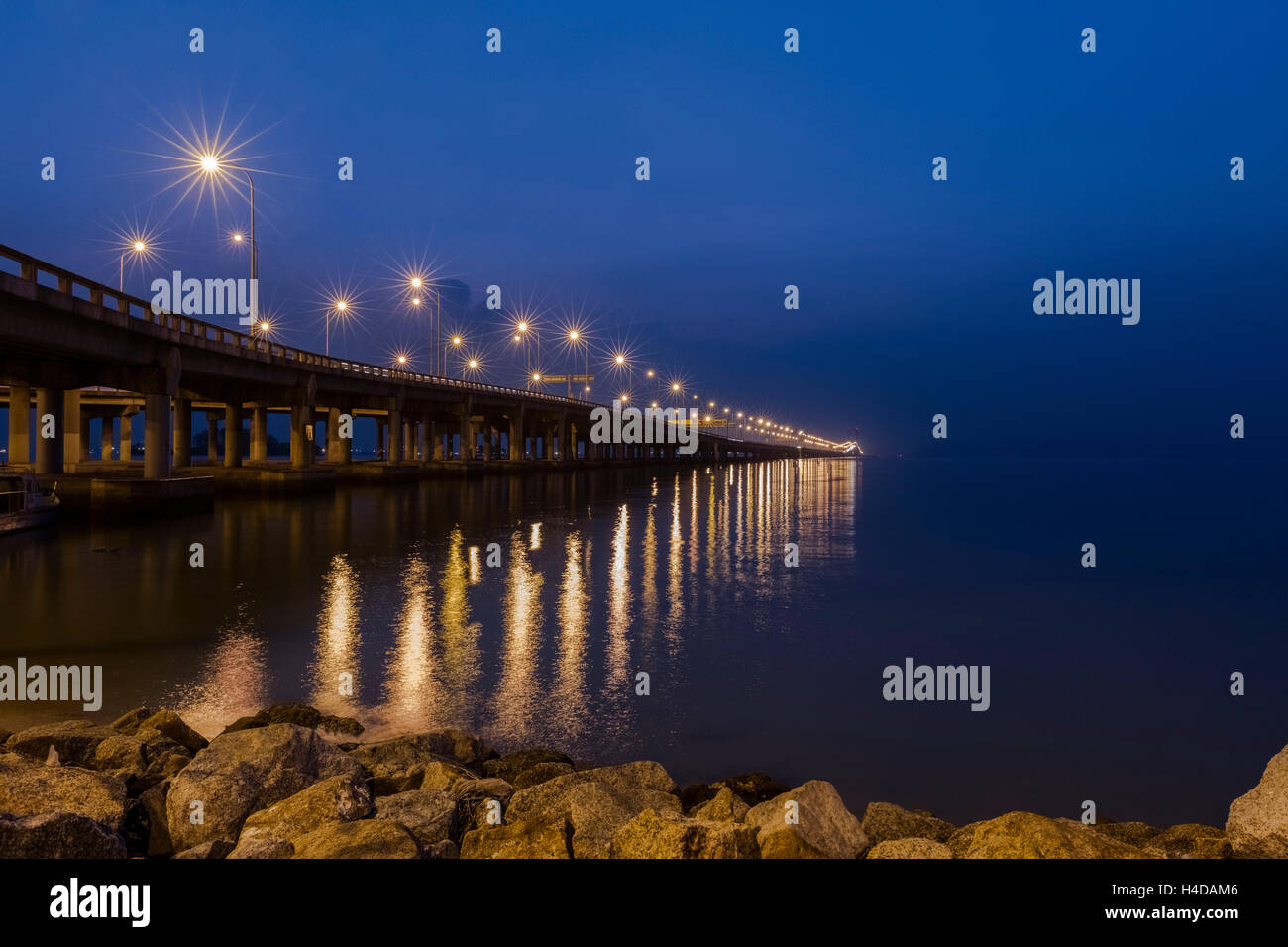 Penang Bridge with Gelugor, Penang, Malaysia, mainland, island ...
