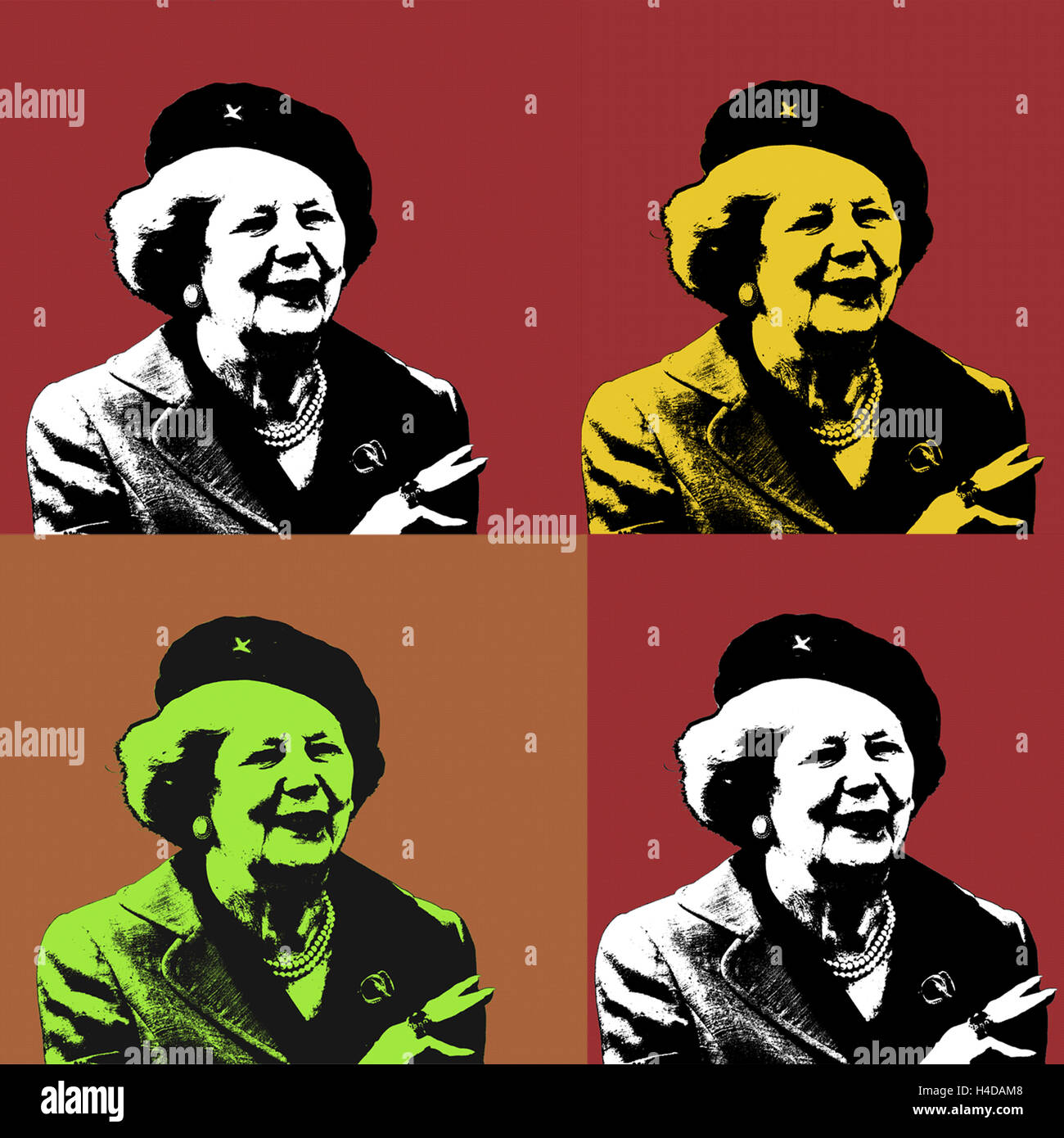 Margaret Thatcher; reinterpretation of Des Kilfeather photograph Stock ...