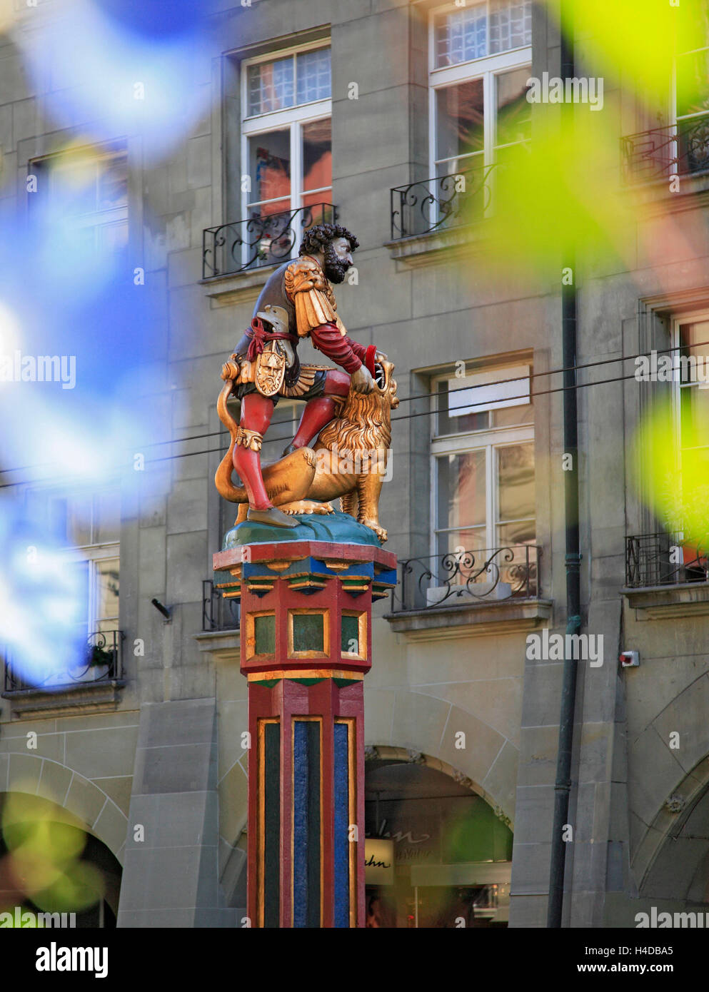 Statue in the standard-bearer's well or Vennerbrunnen in front of the ...
