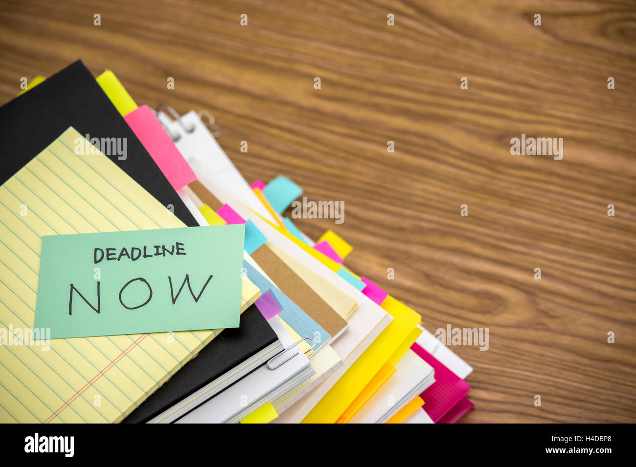 Deadline Now; The Pile of Business Documents on the Desk Stock Photo ...