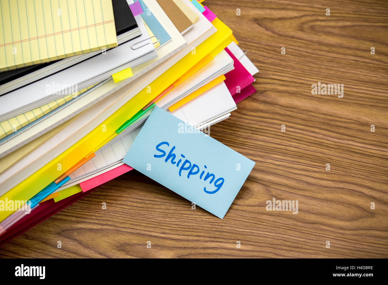 Shipping; The Pile of Business Documents on the Desk Stock Photo - Alamy
