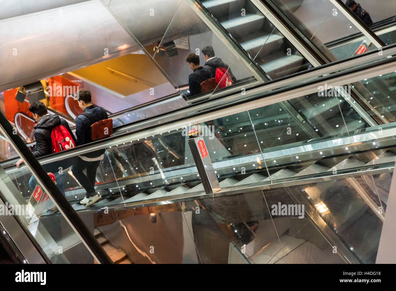 Escalators, central station Napoli, Italy, Kampanien Stock Photo - Alamy
