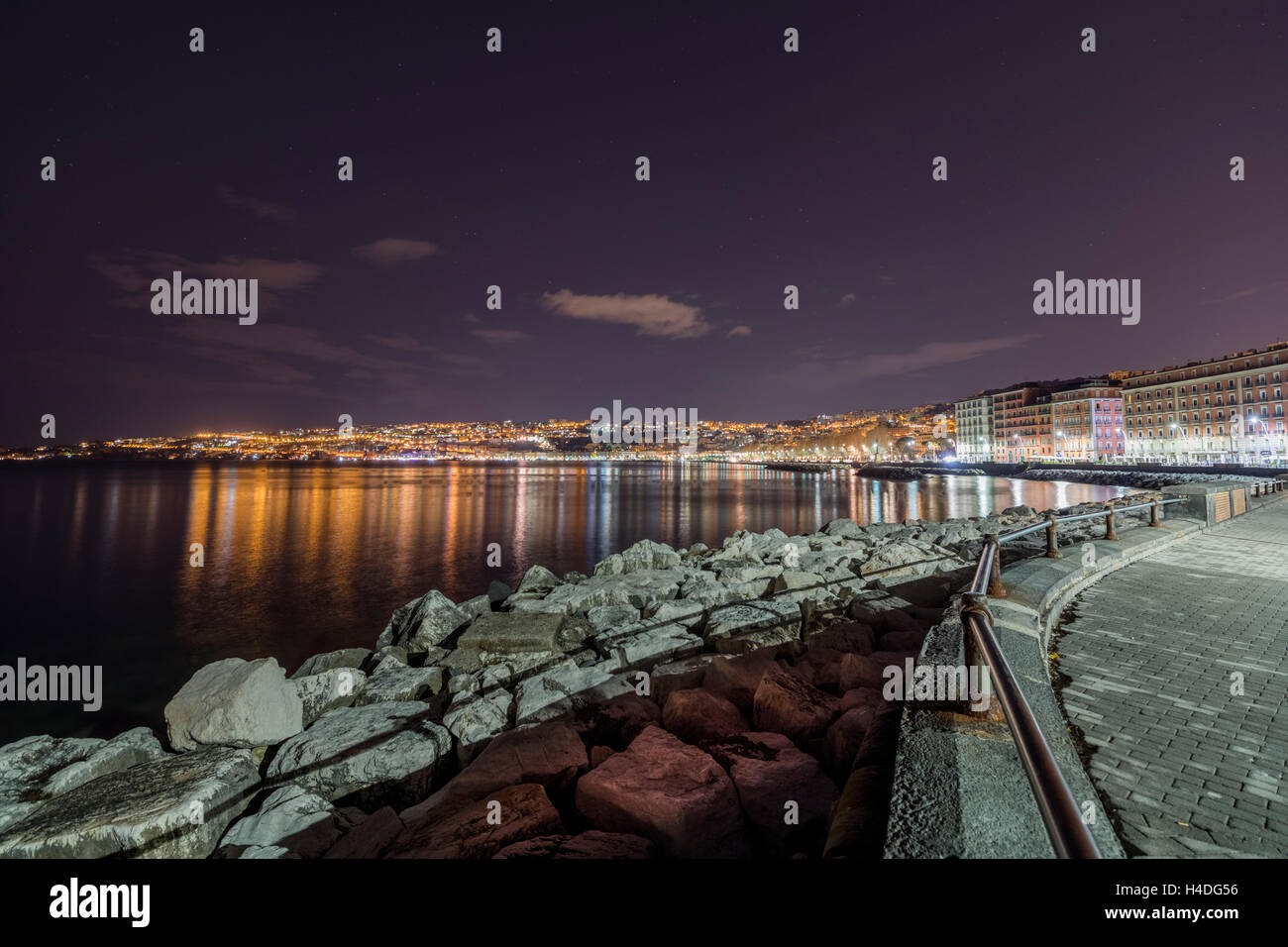 Coastal promenade in Naples, Italy, Kampanien, evening Stock Photo - Alamy