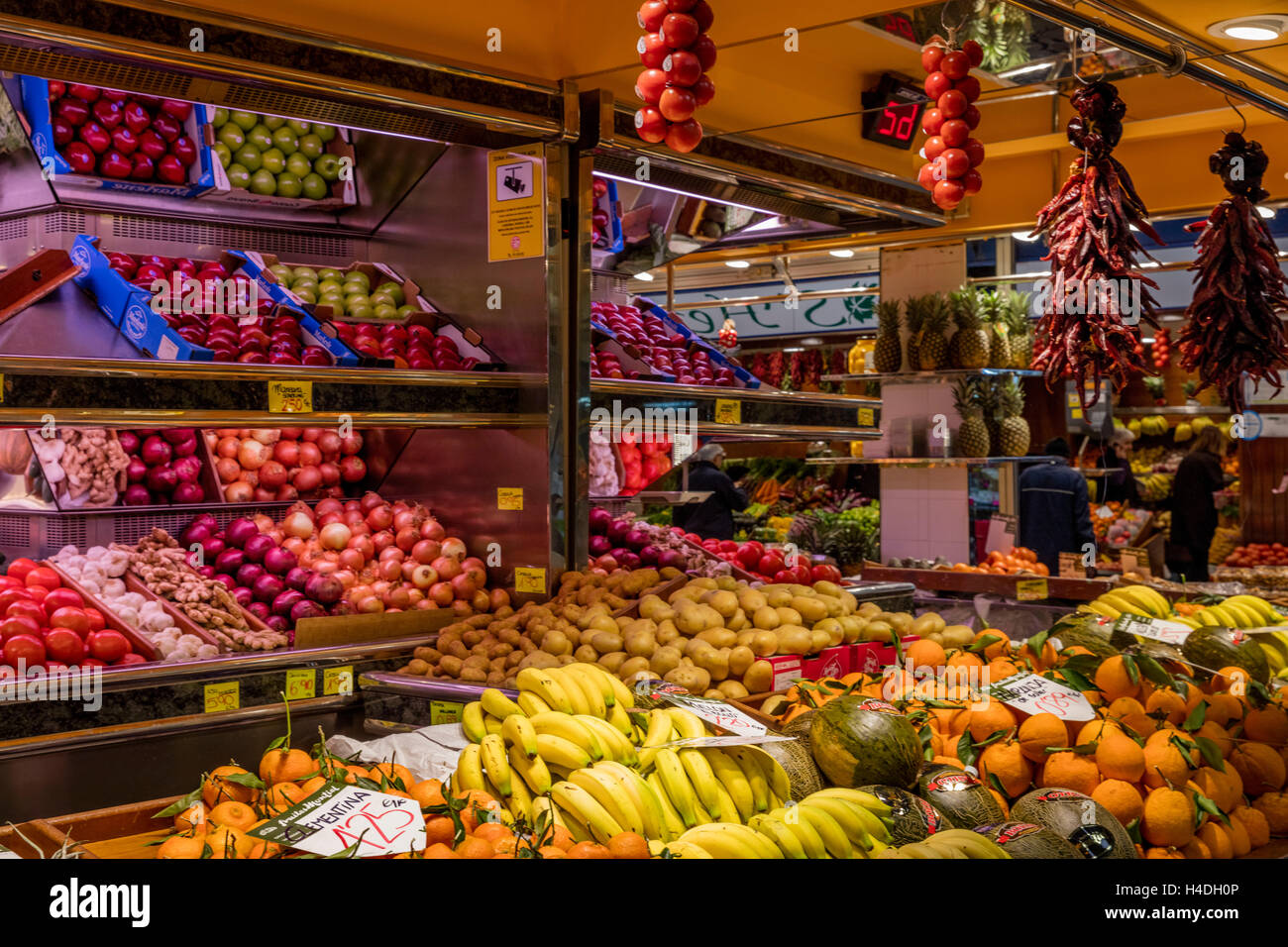 Food market in Palma de Majorca, Spain, the Balearic Islands Stock ...