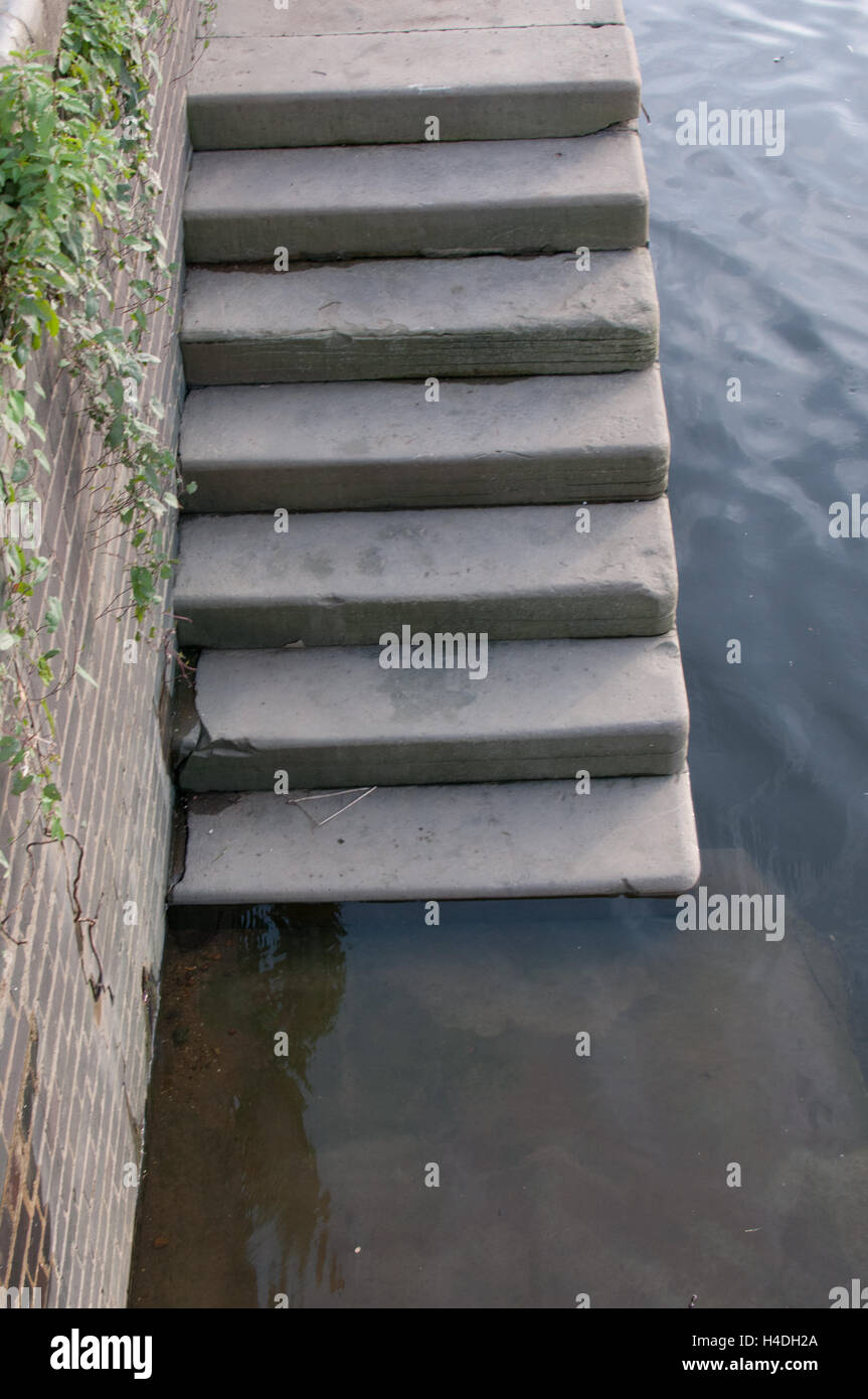Steps descending to the river Thames Twickenham Middlesex Stock Photo ...