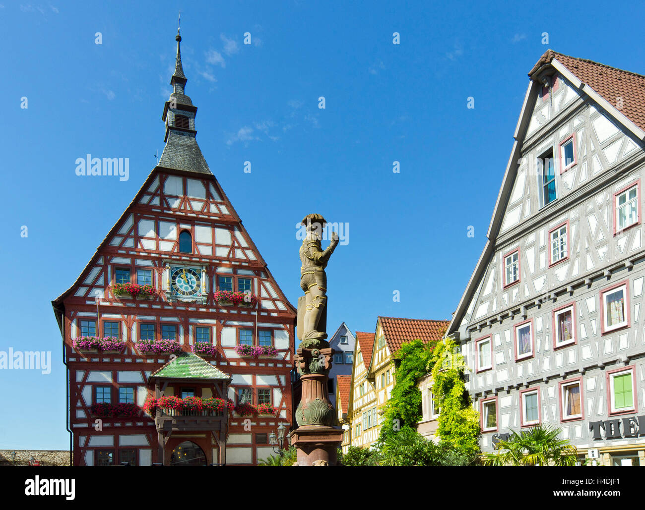 Germany, Baden-Wurttemberg, home Besig, city hall 1459, with city hall ...