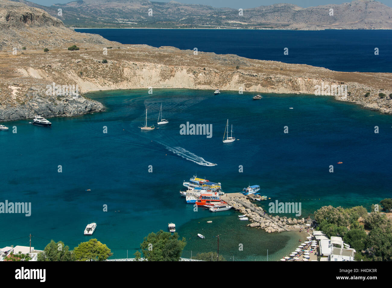 Lindos, sea bay Stock Photo - Alamy