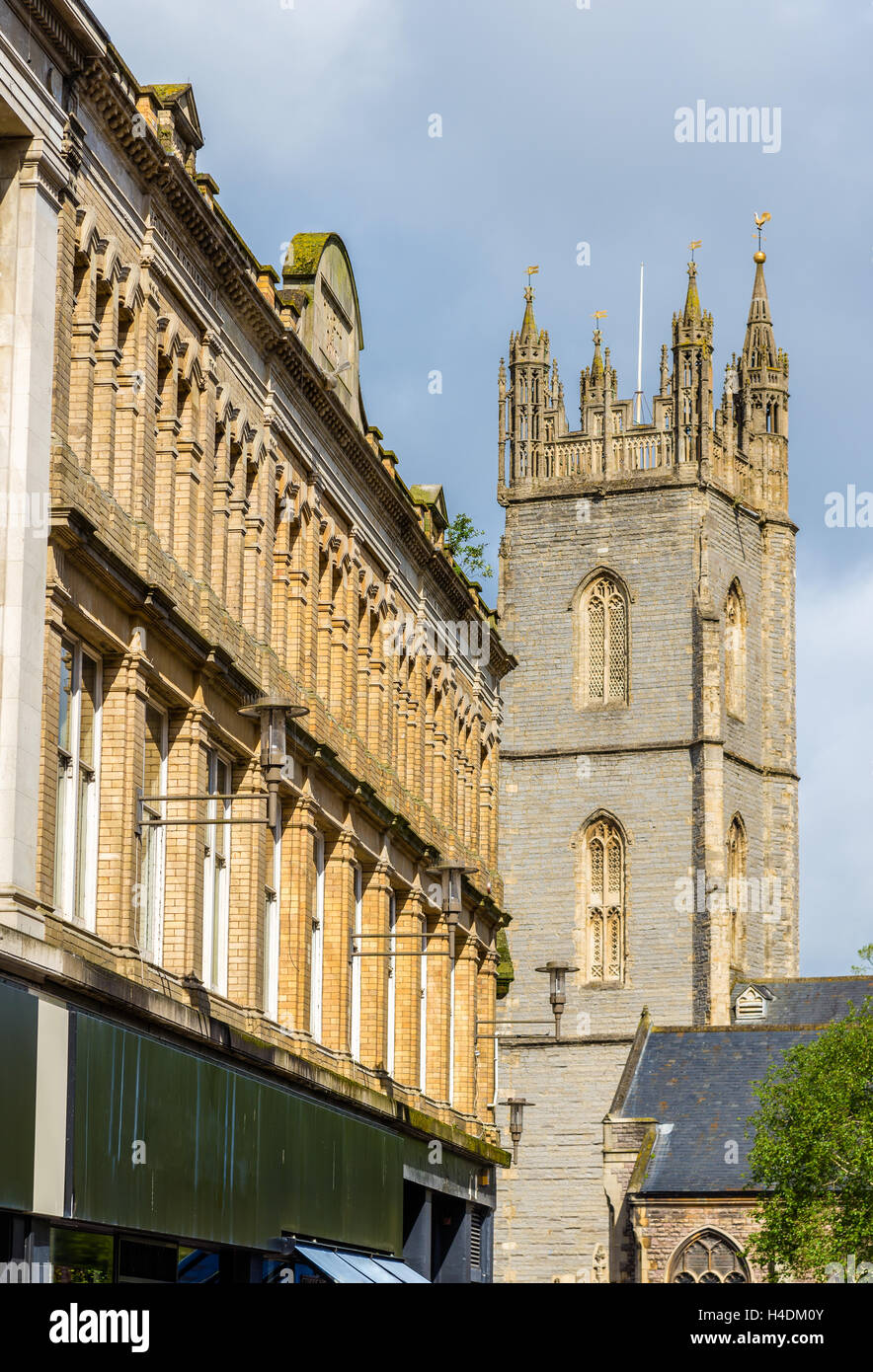 View of St. John the Baptist Church in Cardiff - Wales Stock Photo - Alamy