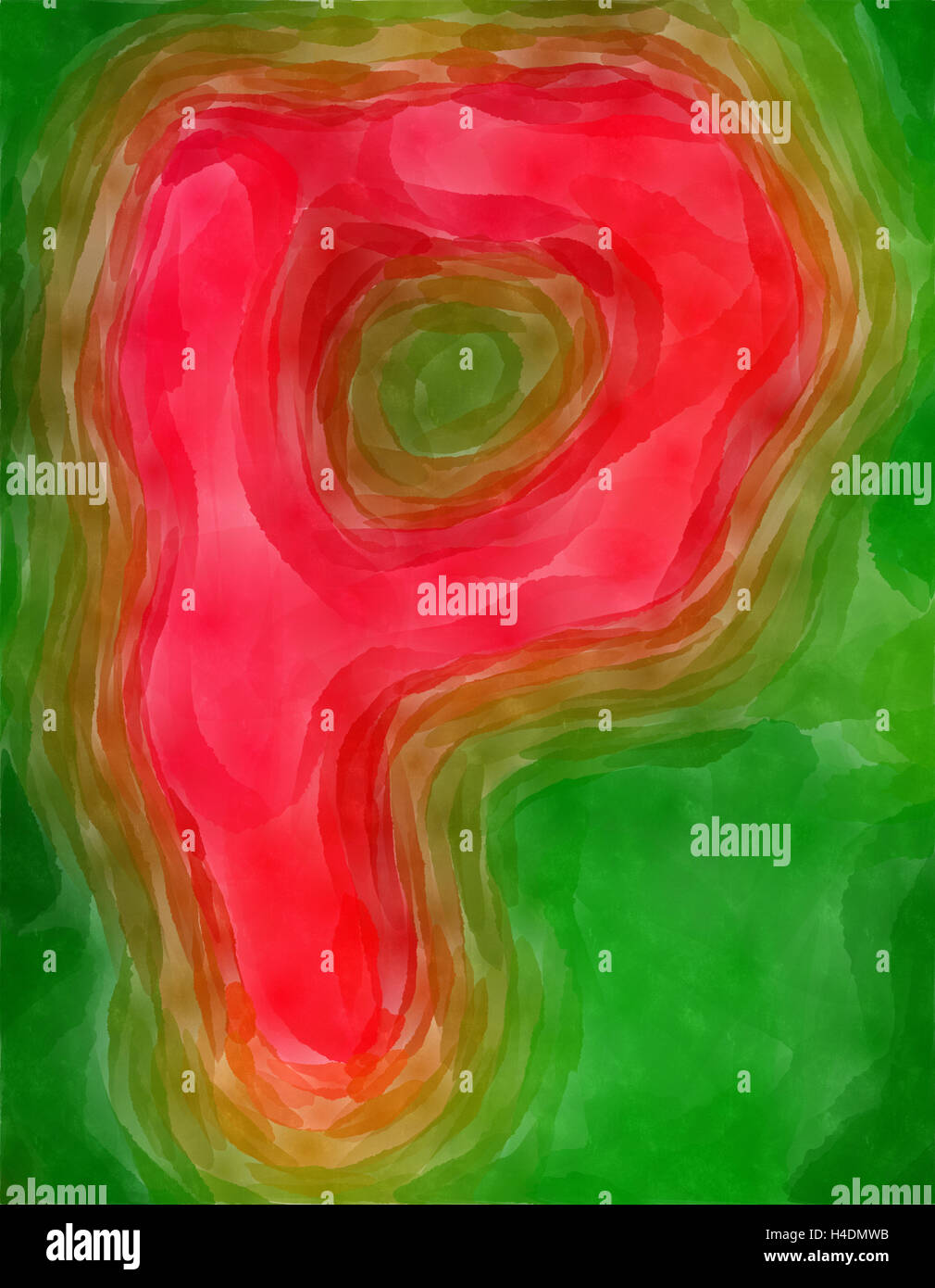 The P letter painted watercolor Stock Photo - Alamy