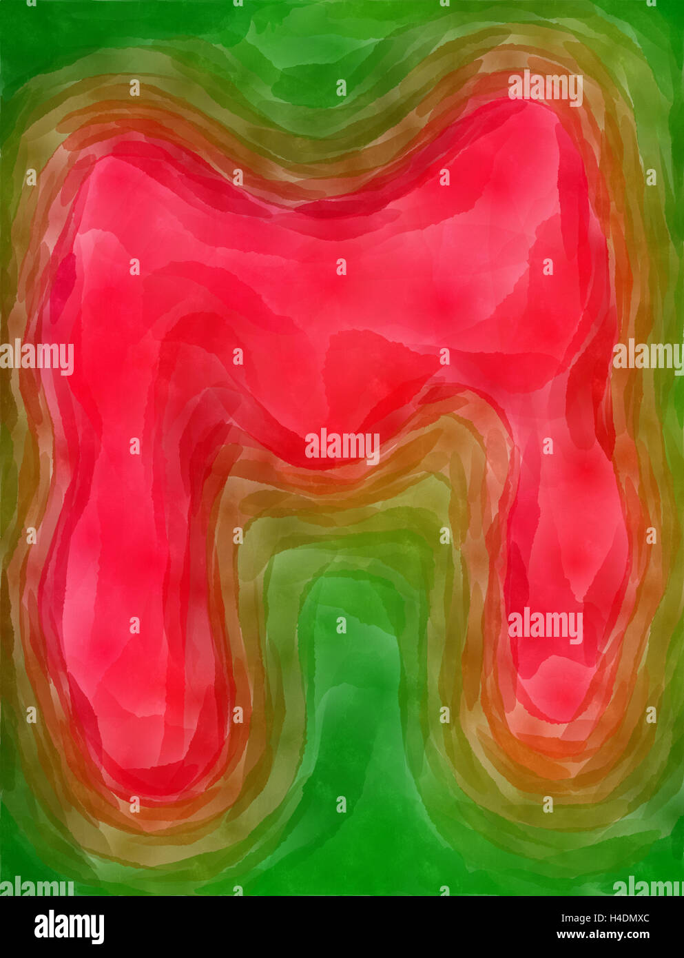 The M letter painted watercolor Stock Photo - Alamy