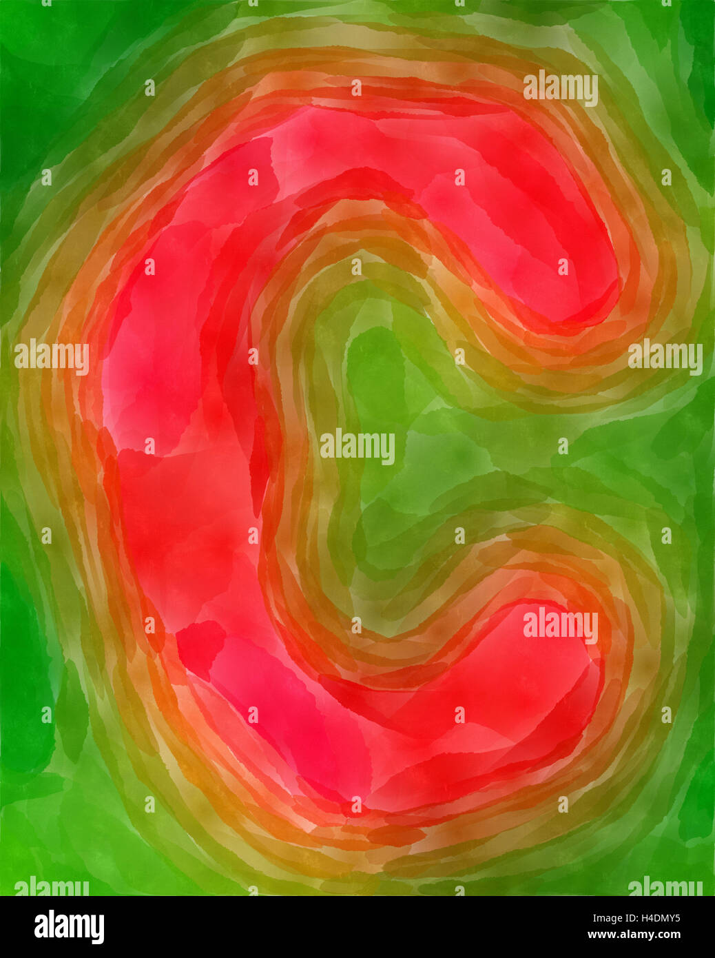 The C letter painted watercolor Stock Photo - Alamy