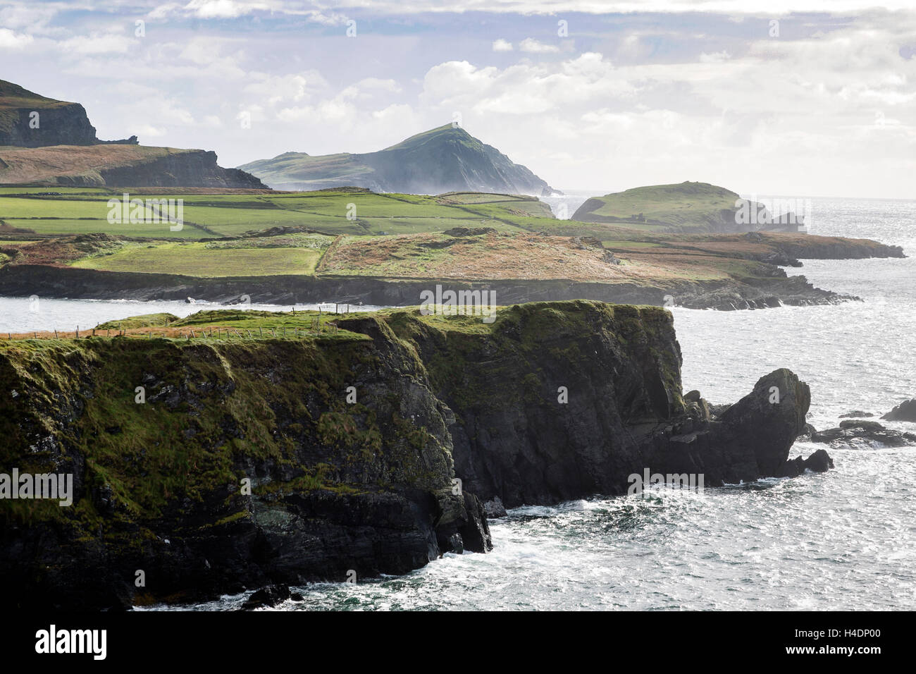 View of Skellig Rocks and cliffs from Valentia Island, Ring of Kerry ...
