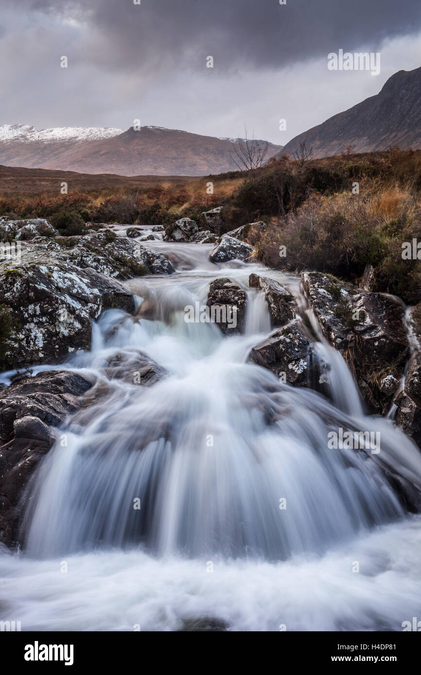Waterfall on the River Coe in Glen Coe, in the Scottish highlands in ...