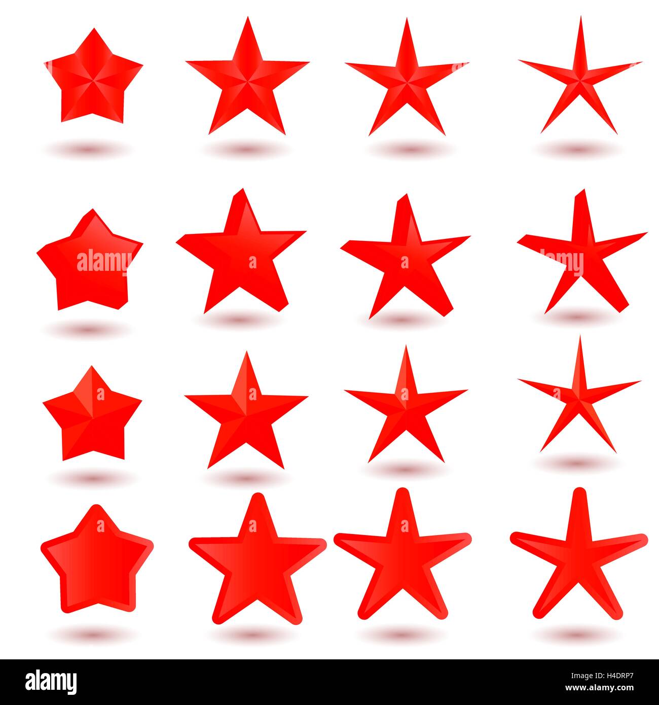 Collection of red icons for your business stars Stock Vector Image ...