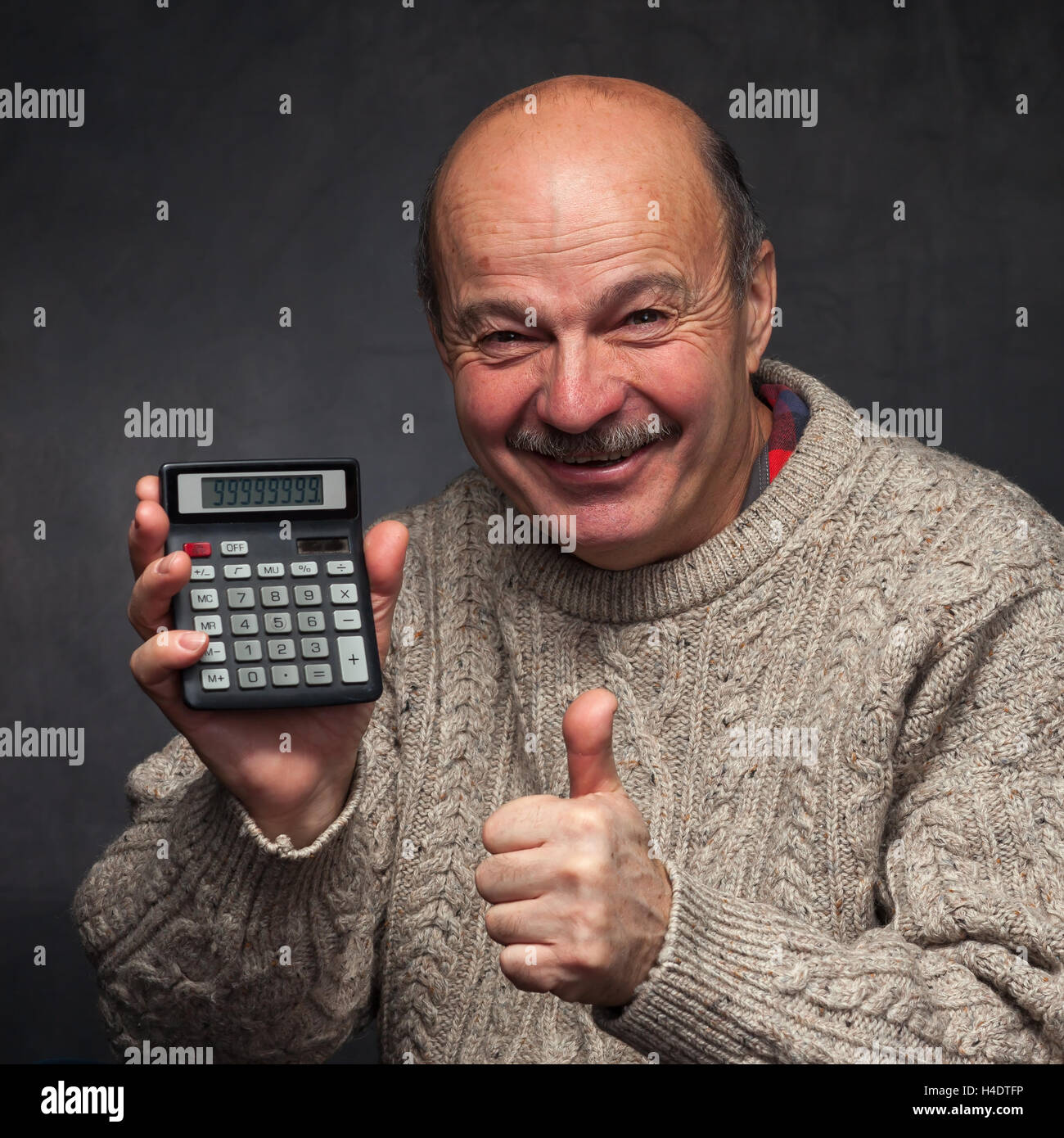 smiling from good news of bank account Stock Photo - Alamy