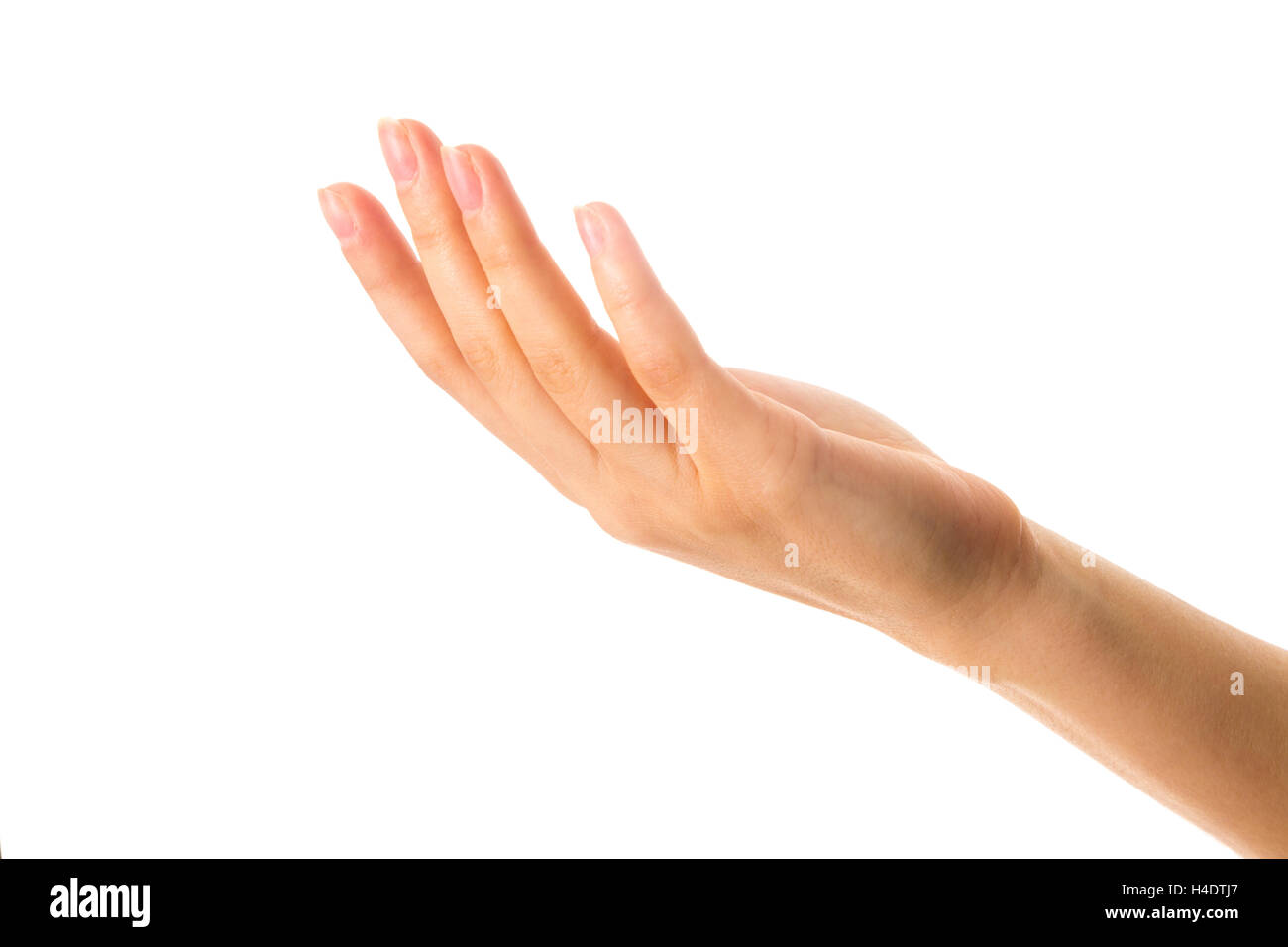Woman's hand with palm up Stock Photo - Alamy