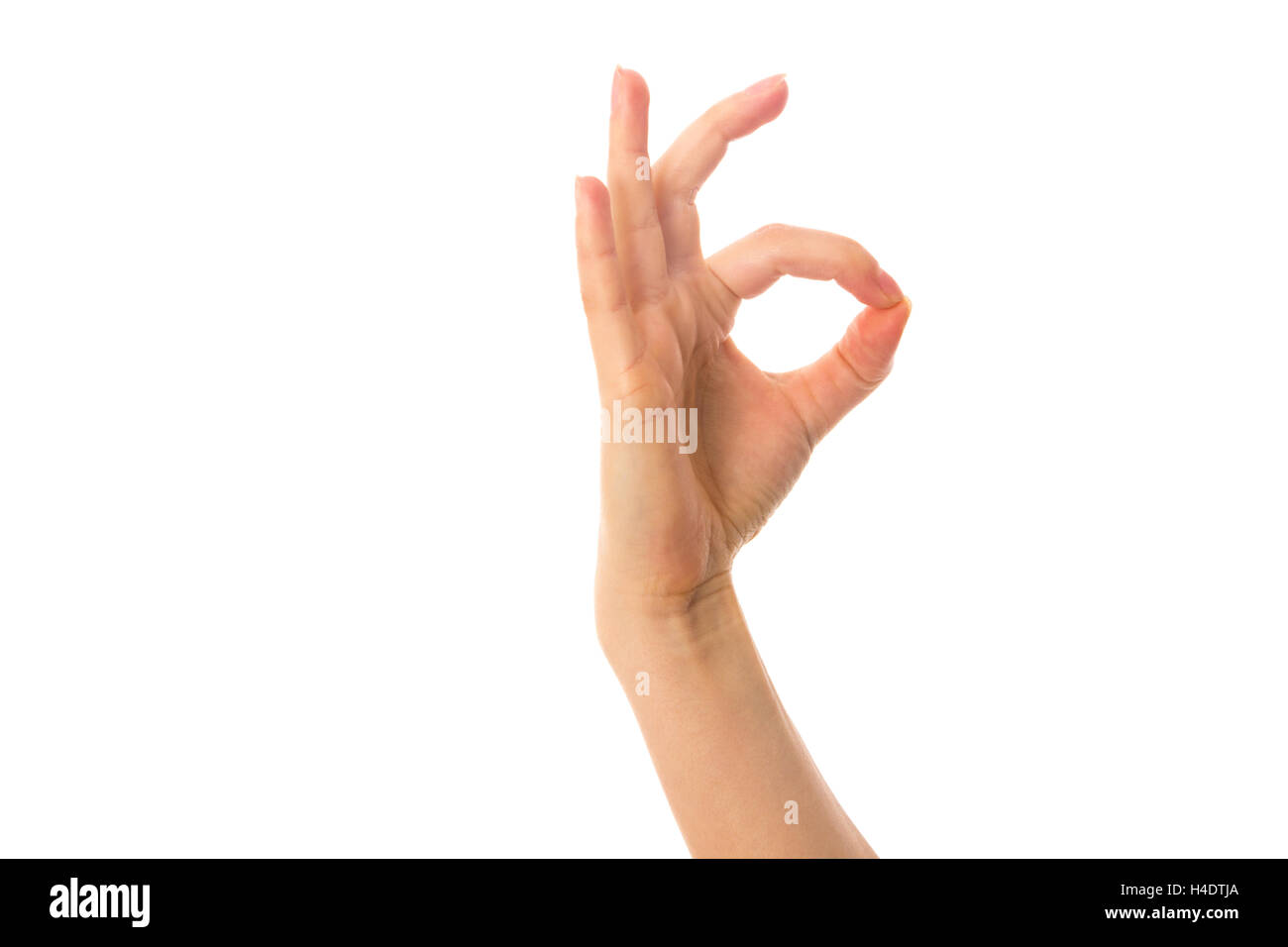 Woman's hand showing okay Stock Photo - Alamy