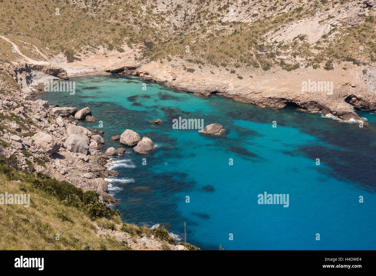 Spain, the Balearic Islands, island Majorca, Cala Figuera, beach view ...