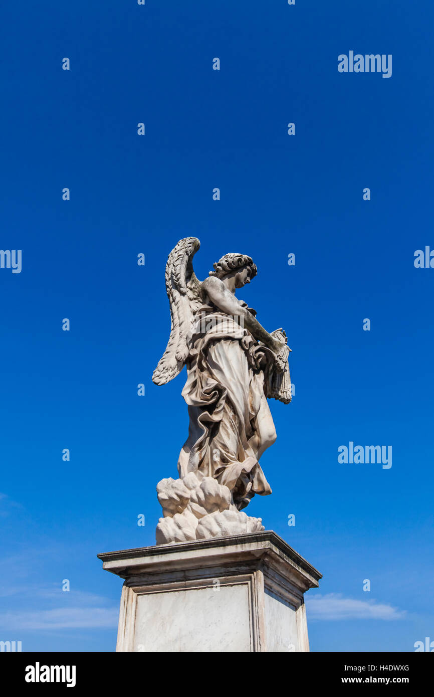 Baroque angel sculpture paolo naldin in rome hi-res stock photography ...
