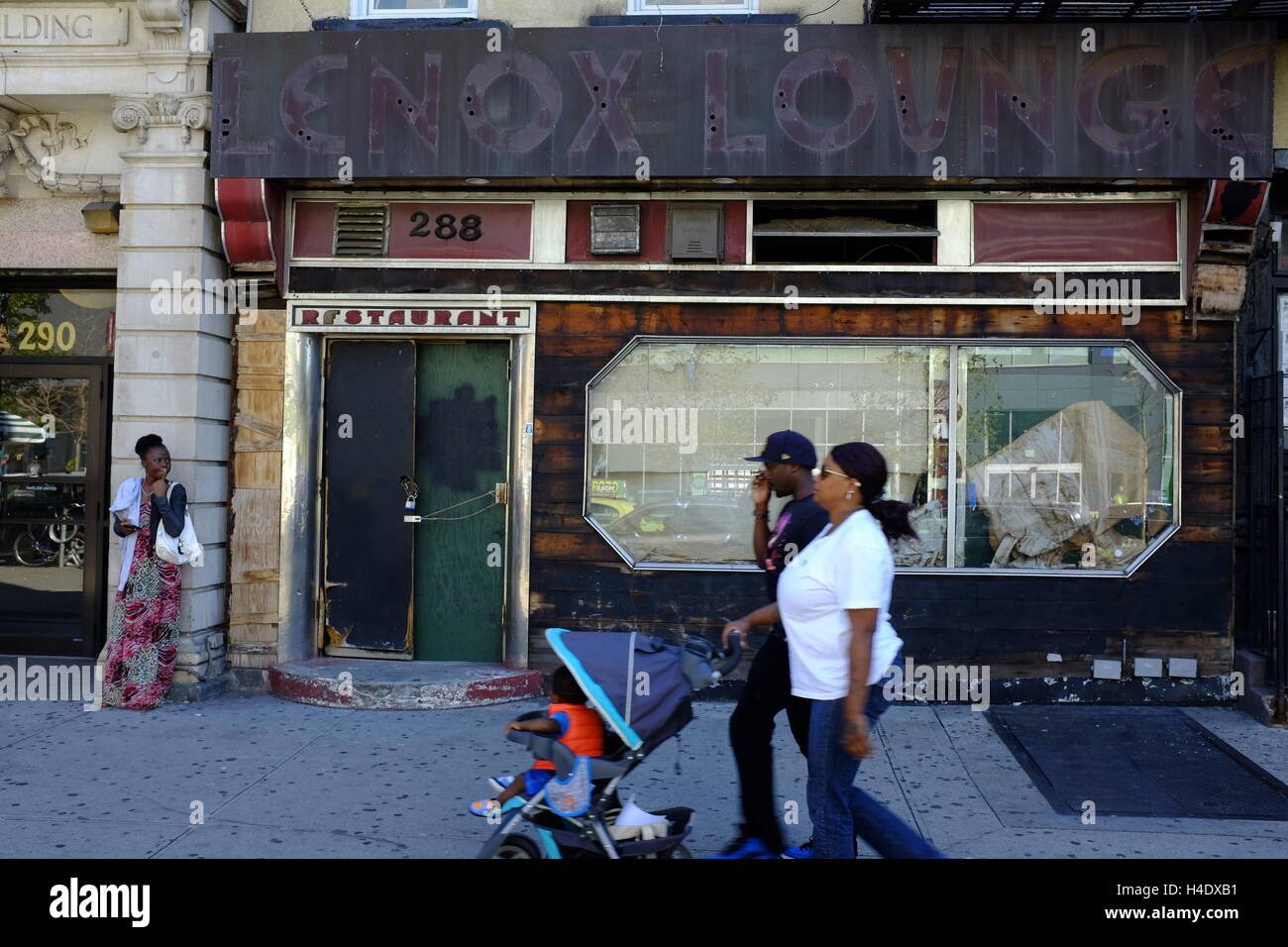 The ruin of original Lenox Lounge in Lenox Avenue.Harlem.New York City ...