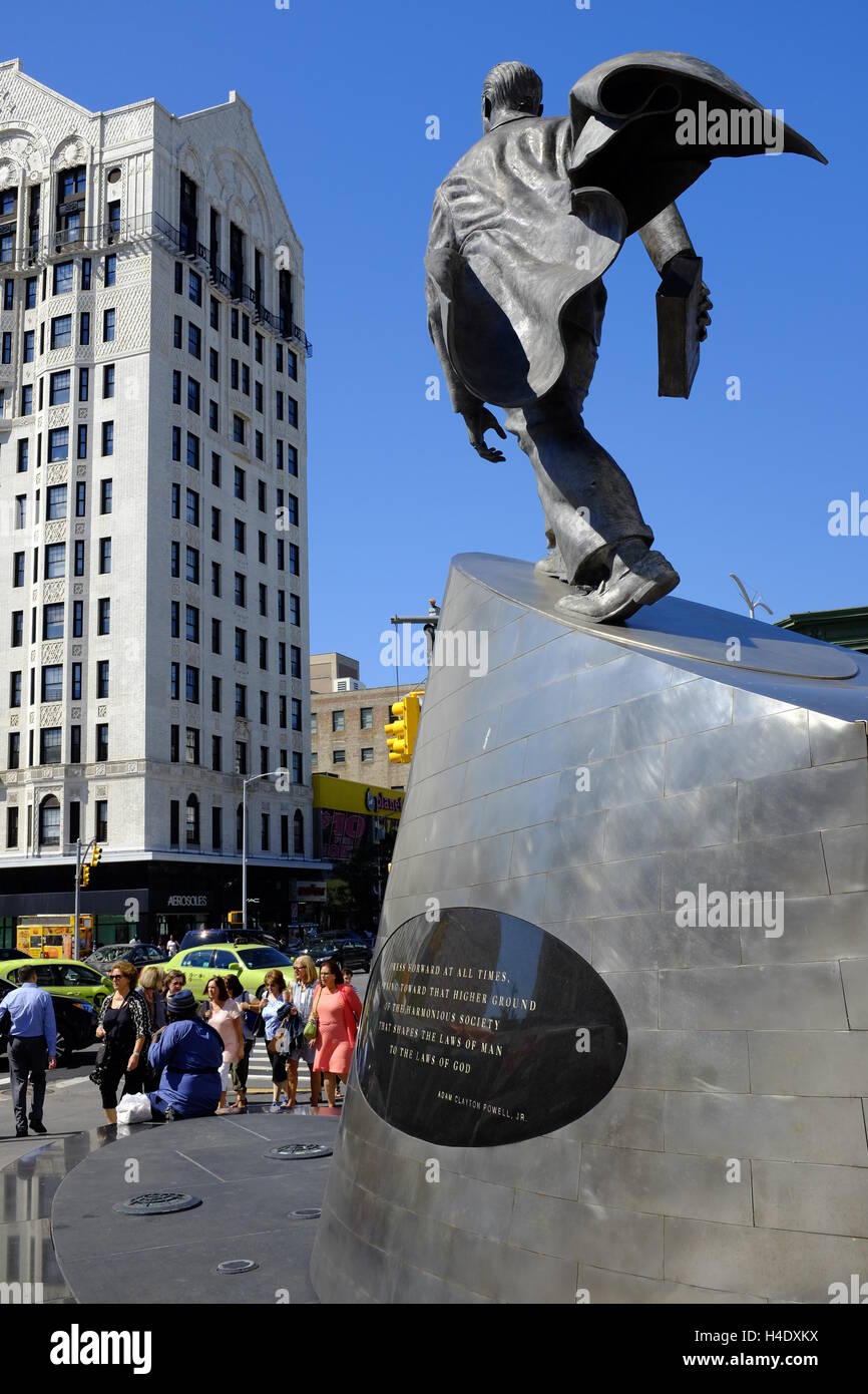 Adam Clayton Powell Jr.'s statue "Higher Ground" in 125th Street,Harlem ...