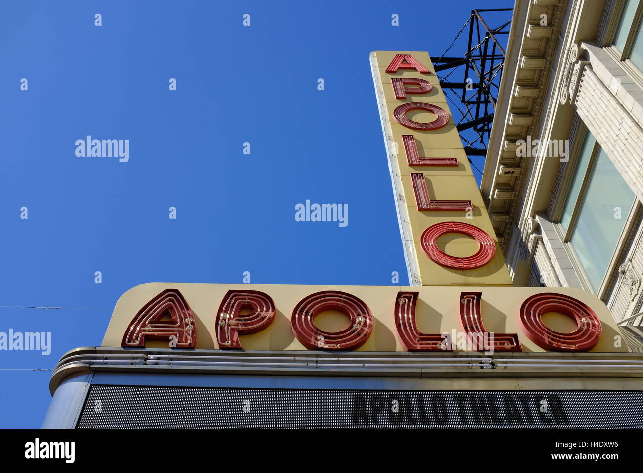 Signs of Apollo theater in the theater building.Harlem,Manhattan.New ...