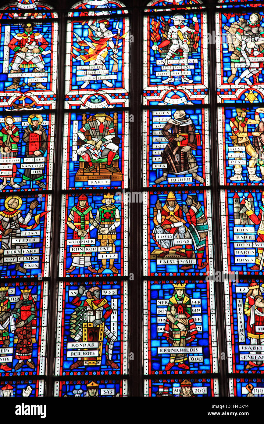 Germany, Rhineland-Palatinate, Worms, Cathedral piece Peter, stained ...