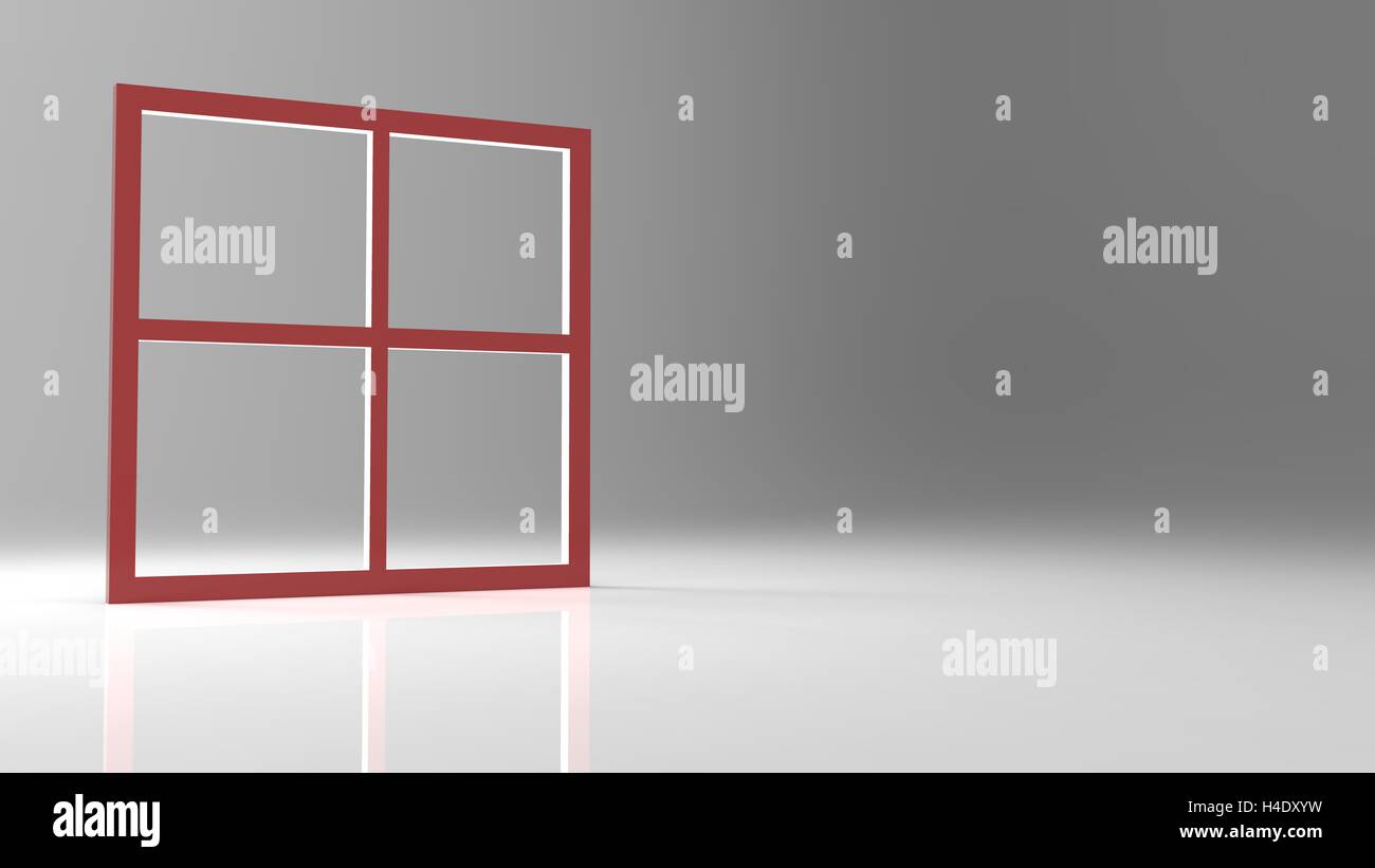 The 3d rendering abstract blank window frame with nice background color ...