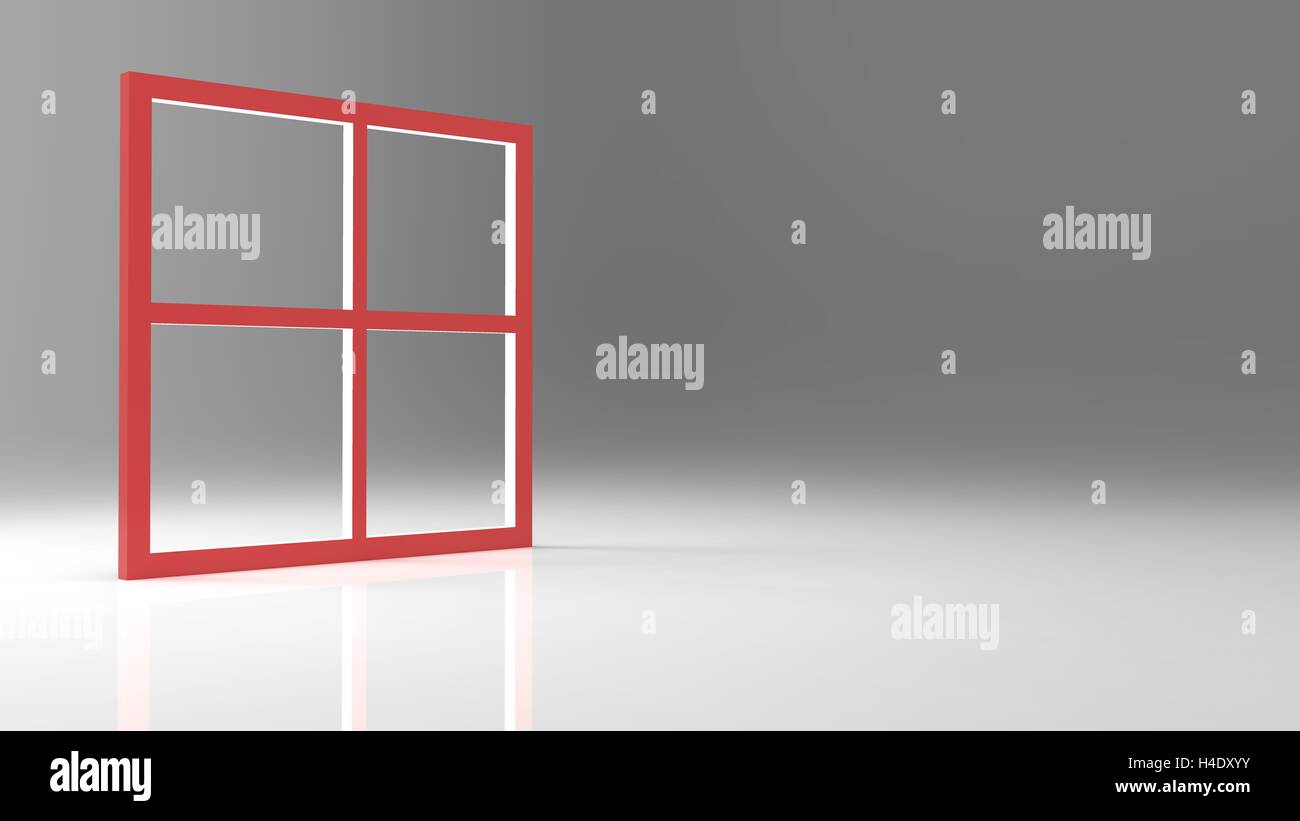 The 3d rendering abstract blank window frame with nice background color ...