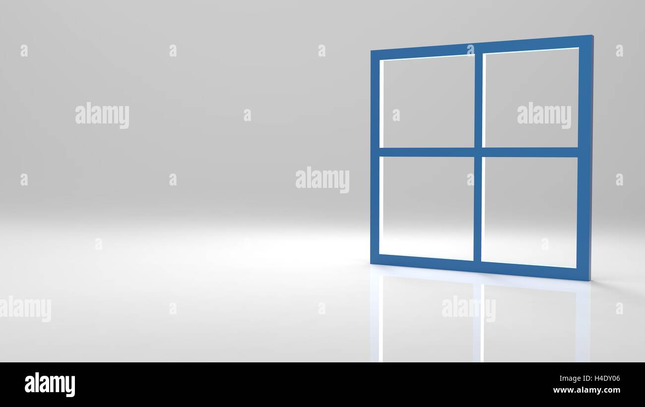 The 3d rendering abstract blank window frame with nice background color ...
