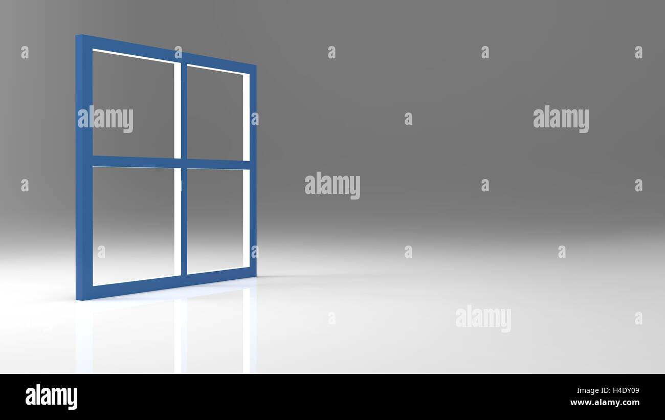 The 3d rendering abstract blank window frame with nice background color ...