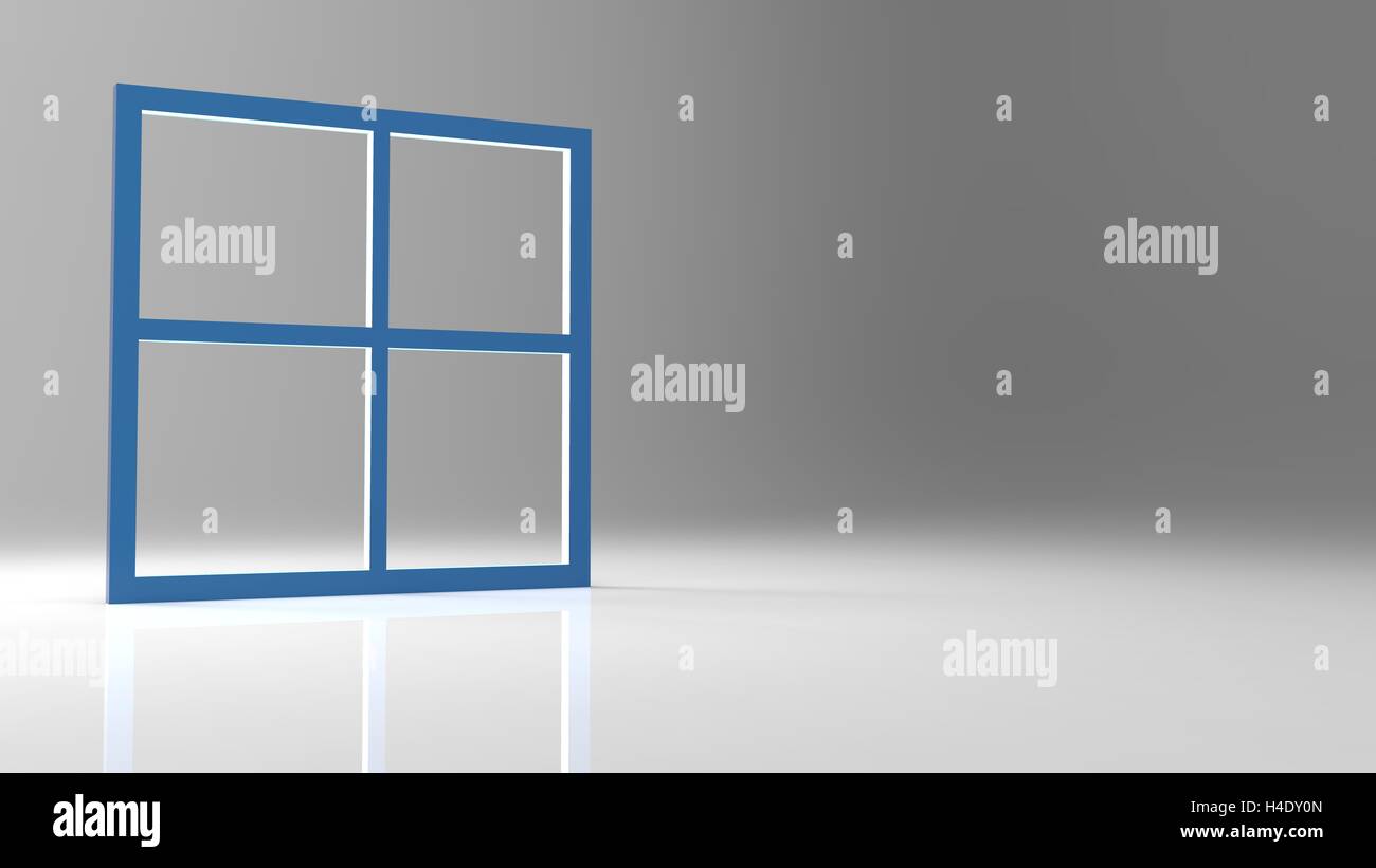 The 3d rendering abstract blank window frame with nice background color ...