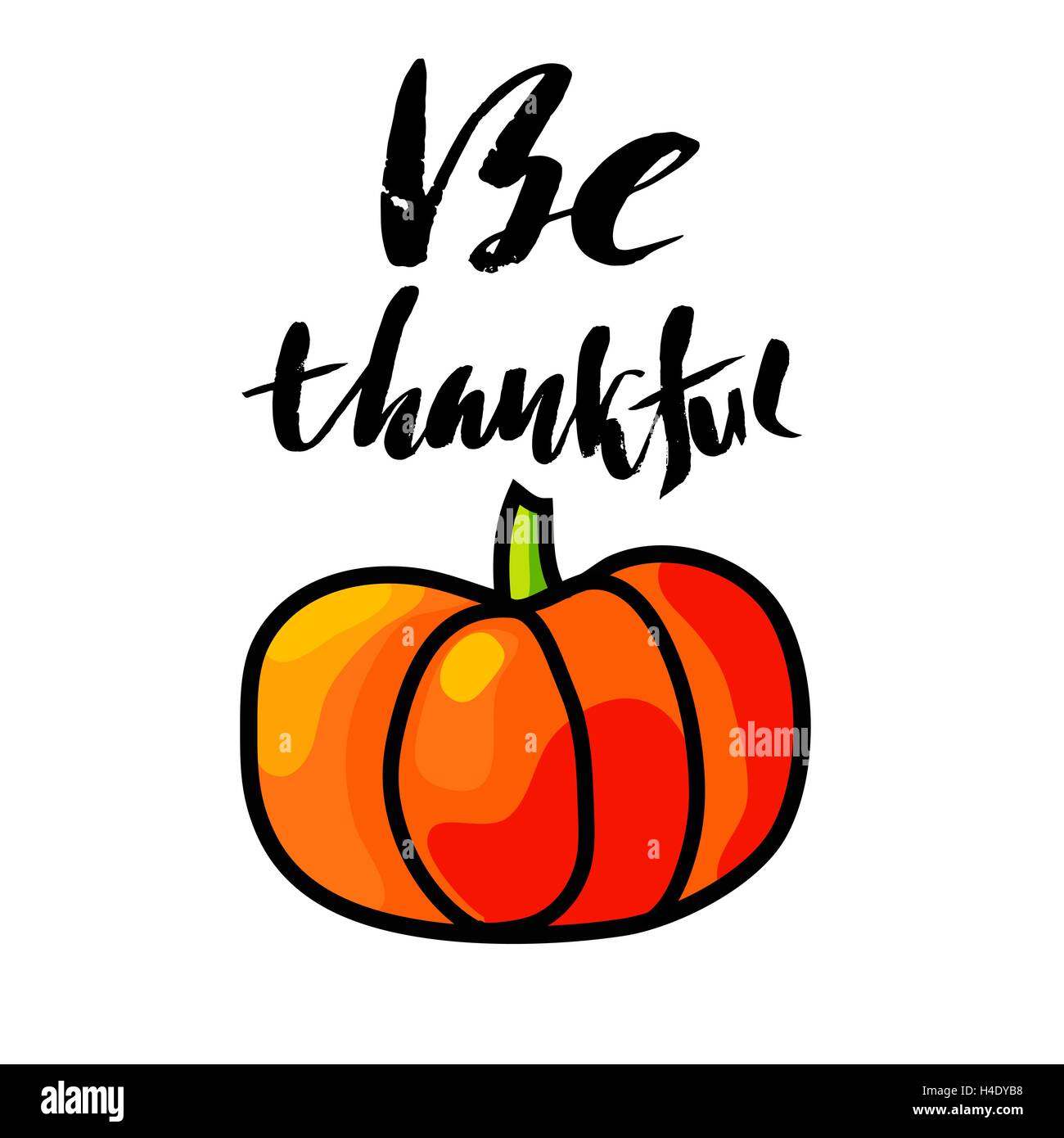 Handwritten Thanksgiving Day lettering. Vector illustration ...