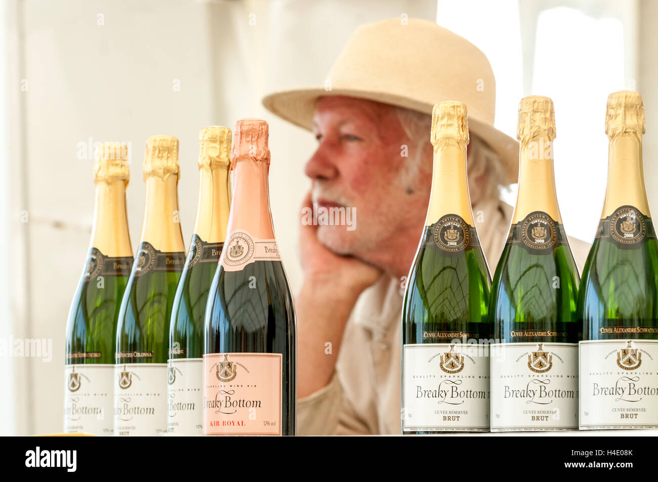 Winemaker Peter Hall, from the Breaky Bottom Vineyard near Lewes, East ...