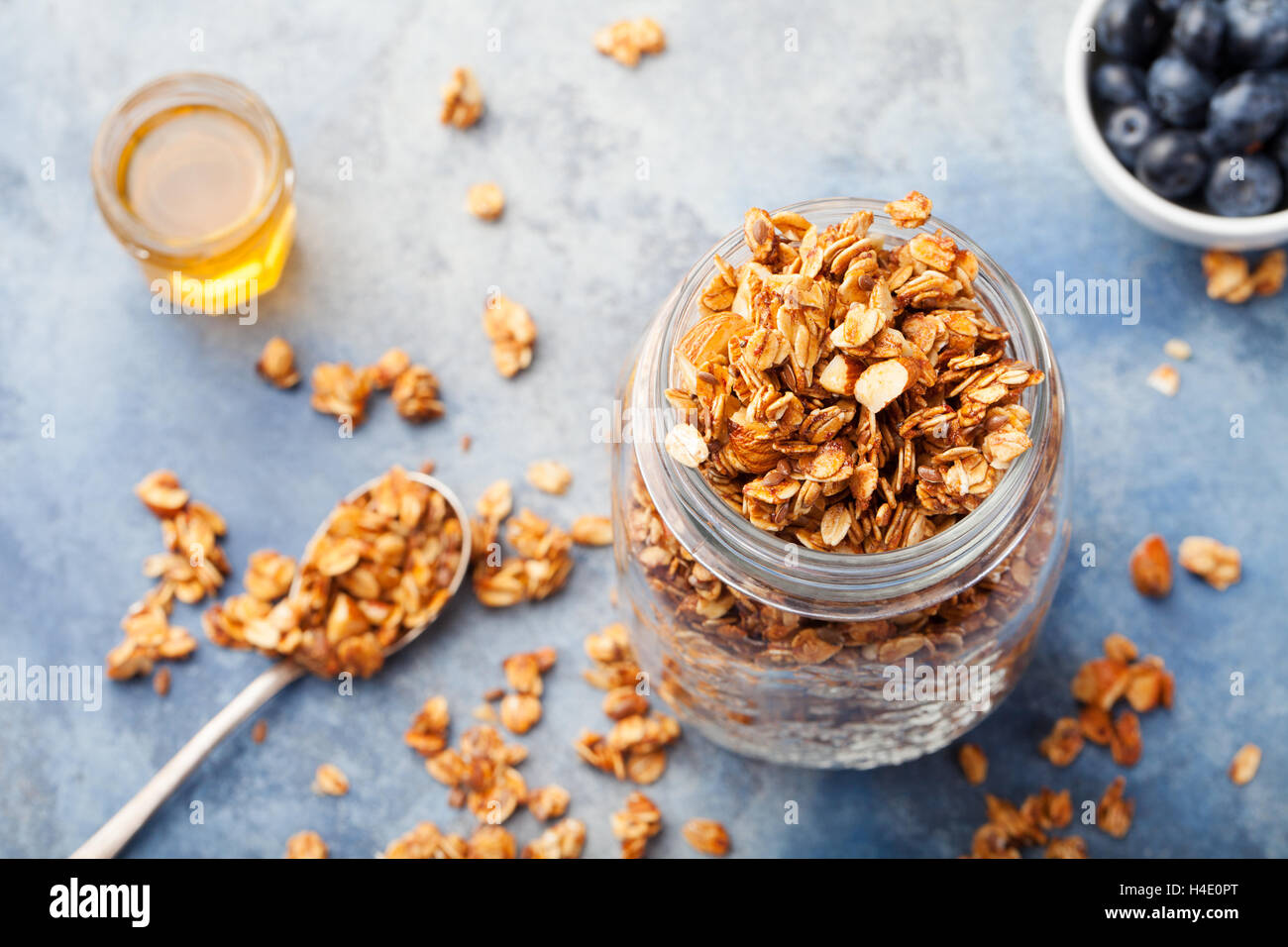 Healthy breakfast Fresh granola, muesli Stock Photo - Alamy