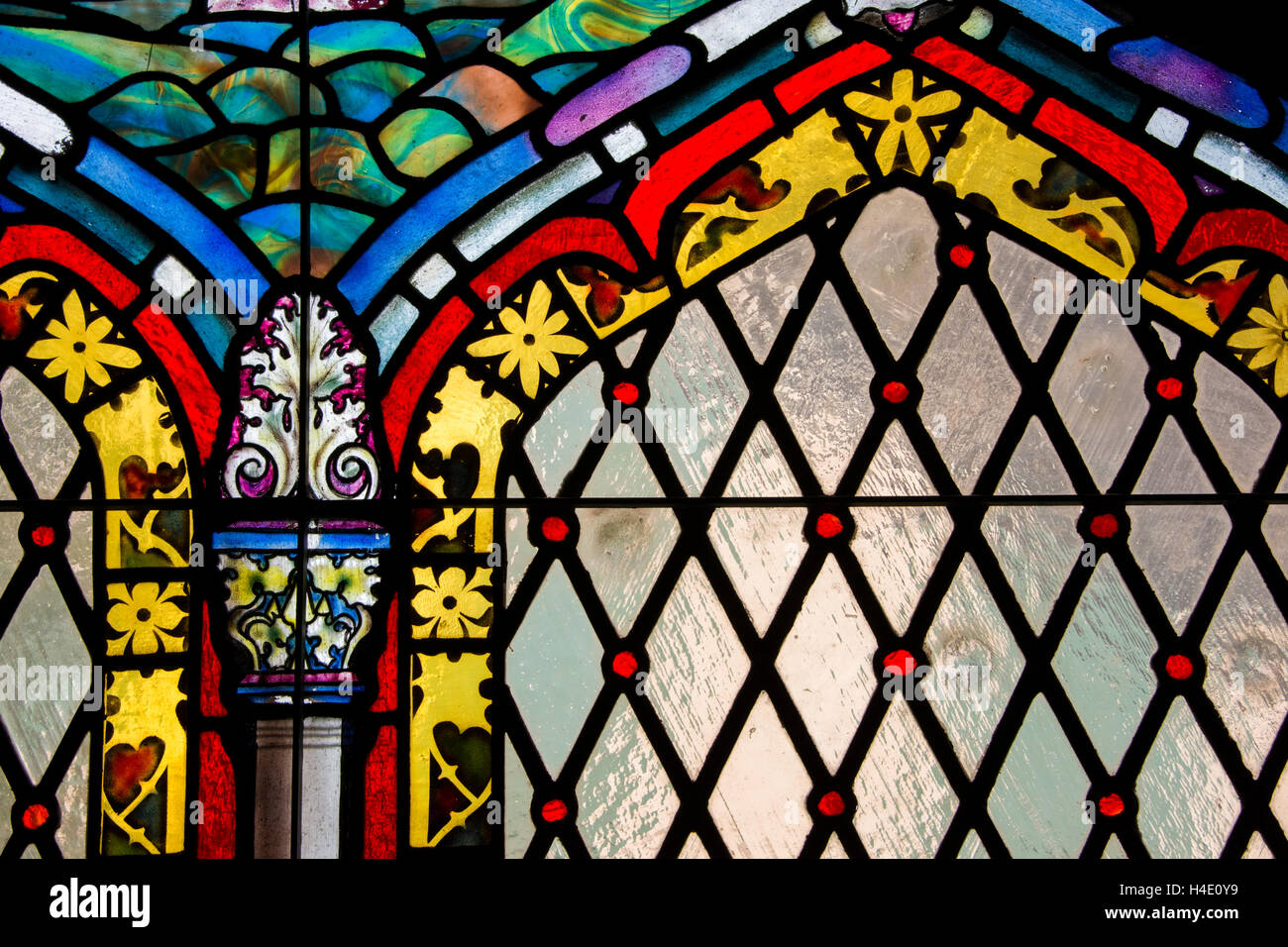 Michigan, Mackinac Island. Little Stone Church, est. 1900. Decorative ...